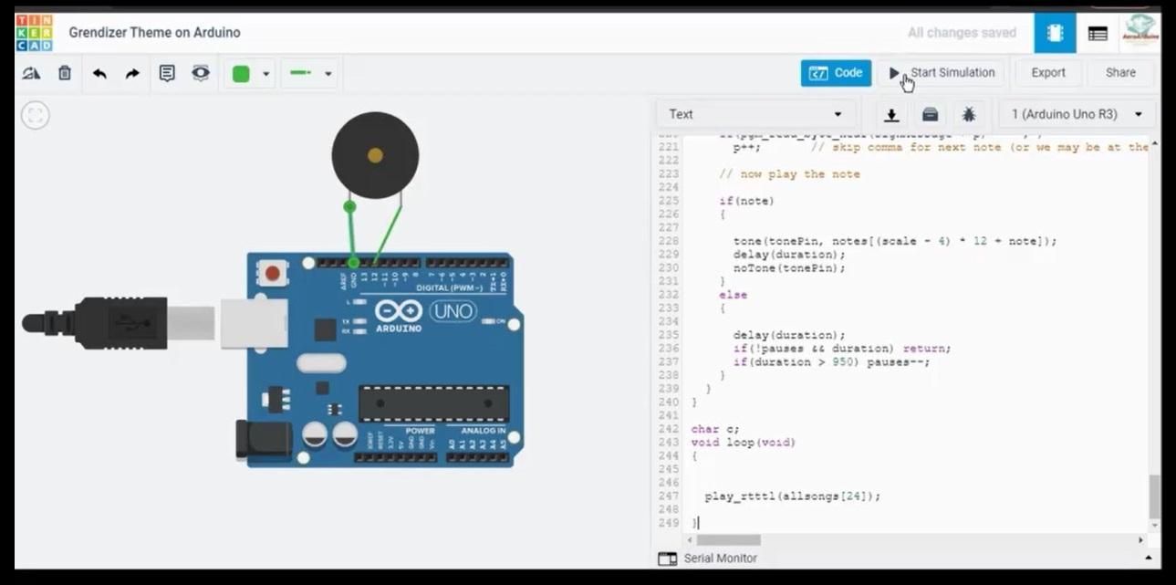 Arduino Playing Grendizer Theme Song on Tinkercad : 3 Steps - Instructables