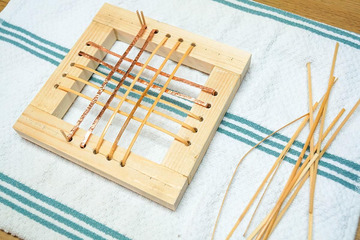 DIY Woven CANE & COPPER Art | Wall Decor Project : 8 Steps (with ...