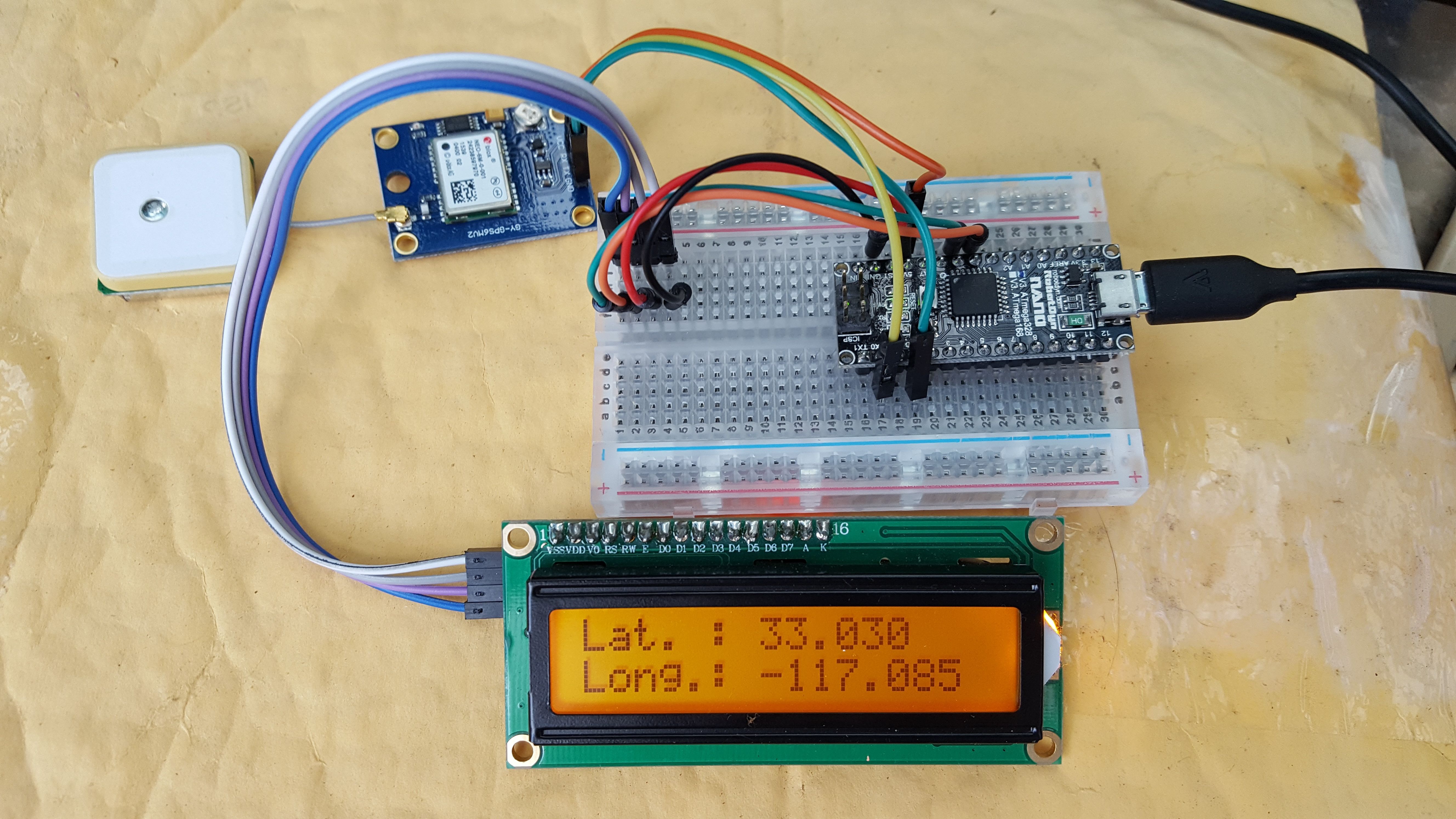 Arduino Nano: Show GPS Location on I2C 2 X 16 LCD Display With Visuino ...
