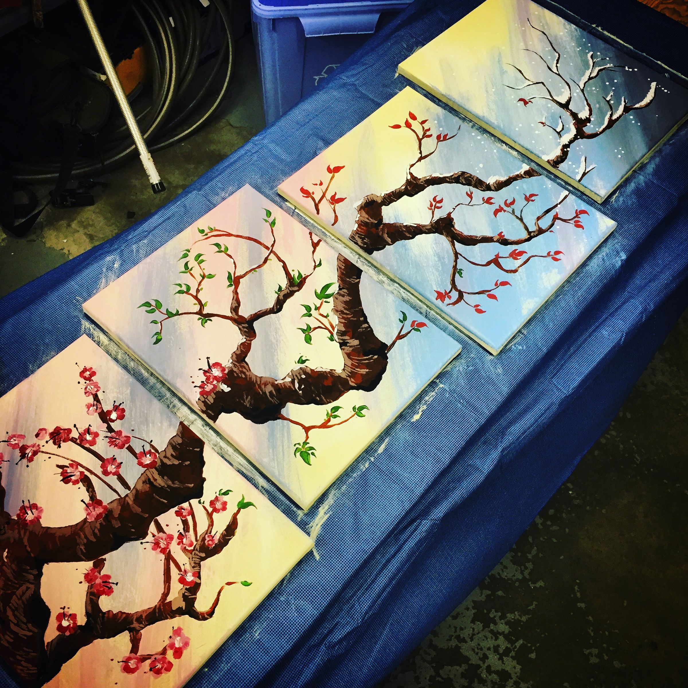 4 Piece Painting - a Walk Through the Seasons : 4 Steps (with Pictures ...