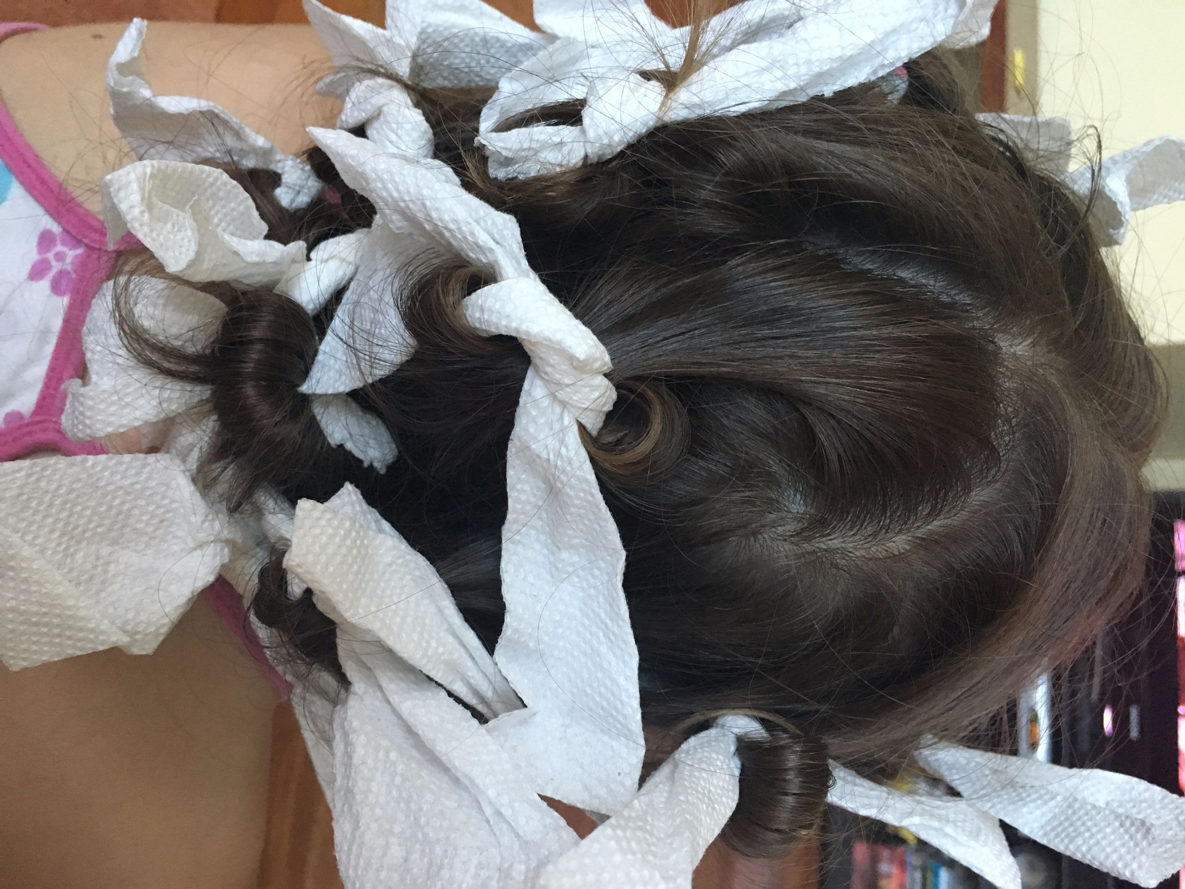 Heatless Overnight Paper Towel Curls : 5 Steps (with Pictures ...