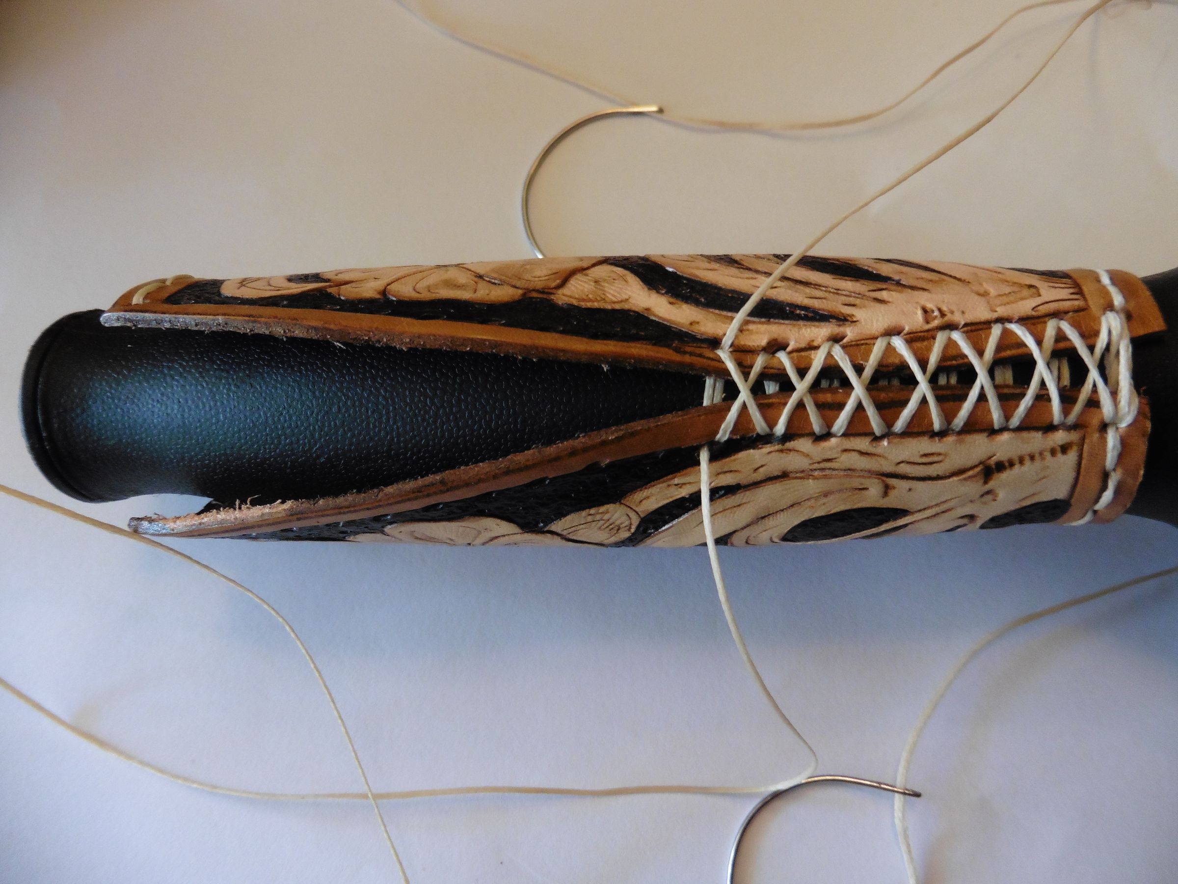 Decorative Tooled Leather Maul Handle Wrap : 5 Steps (with Pictures ...