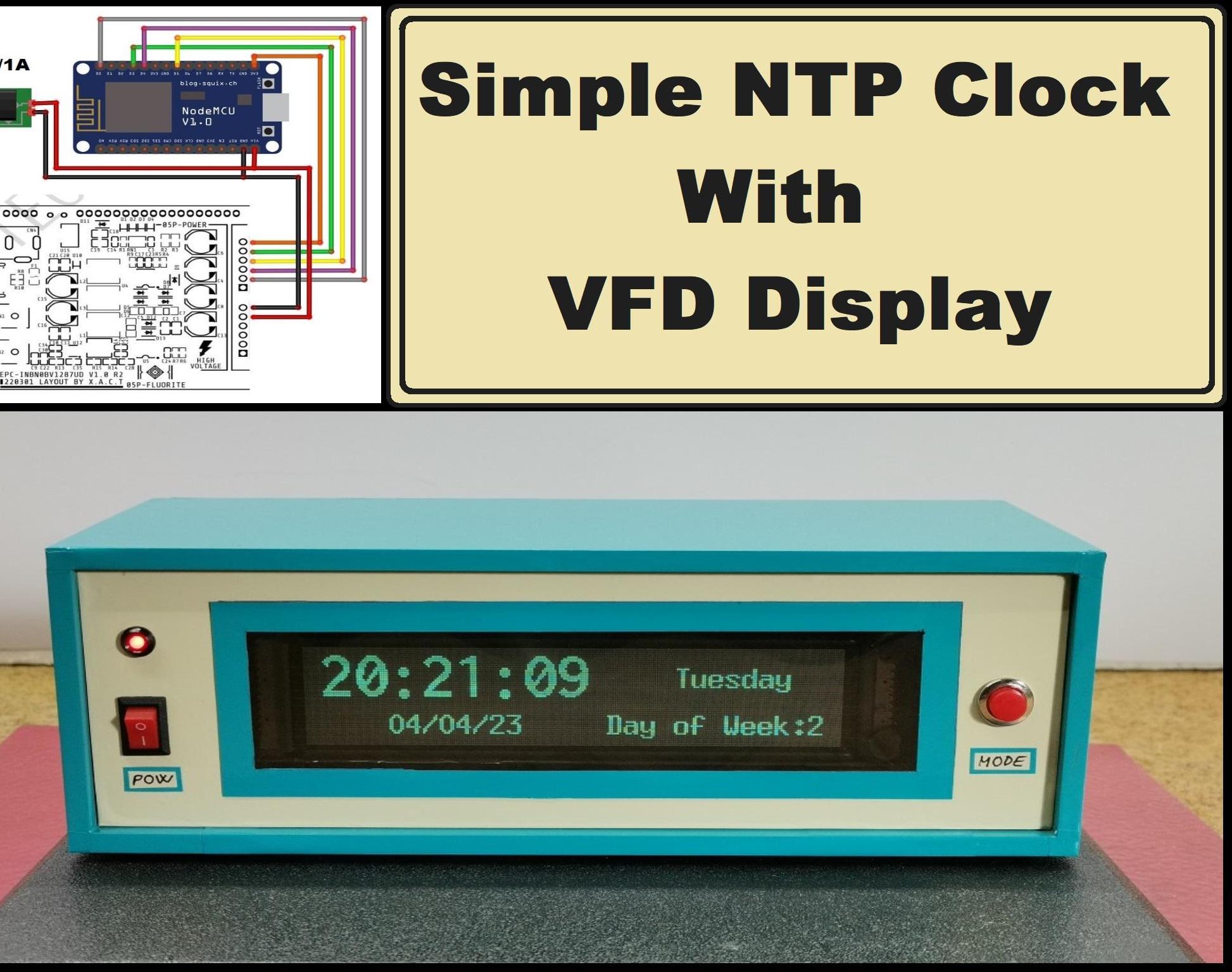 Simple ESP8266 NTP Clock on VFD Display VFD256x50 GP1287 : 3 Steps ... Simple ESP8266 NTP Clock on VFD Display VFD256x50 GP1287 : 3 Steps ...