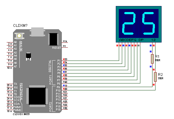 Multiple 7 Segment Display Counter With Cloudx Microcontroller 4 Steps Instructables