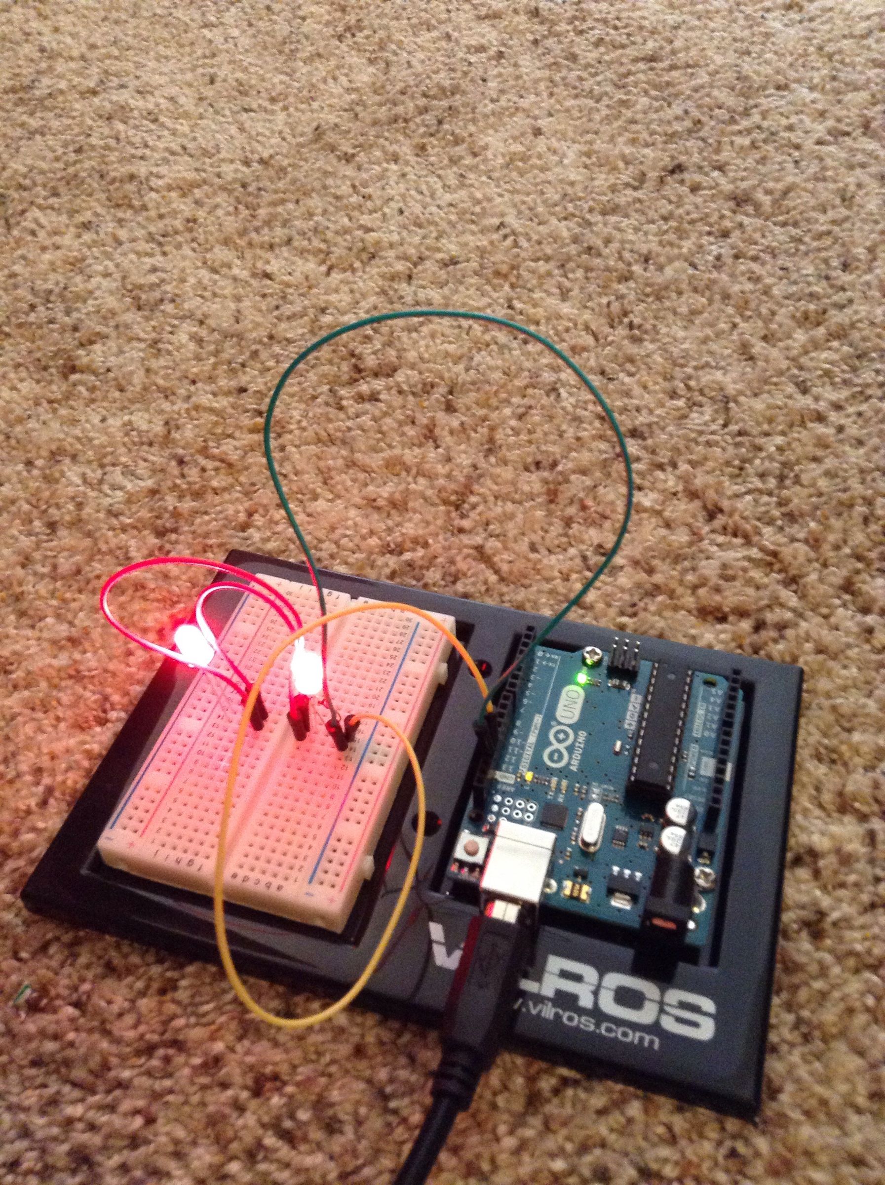 How to Make Two Blinking LED Eyes With Your Arduino Uno : 3 Steps ...