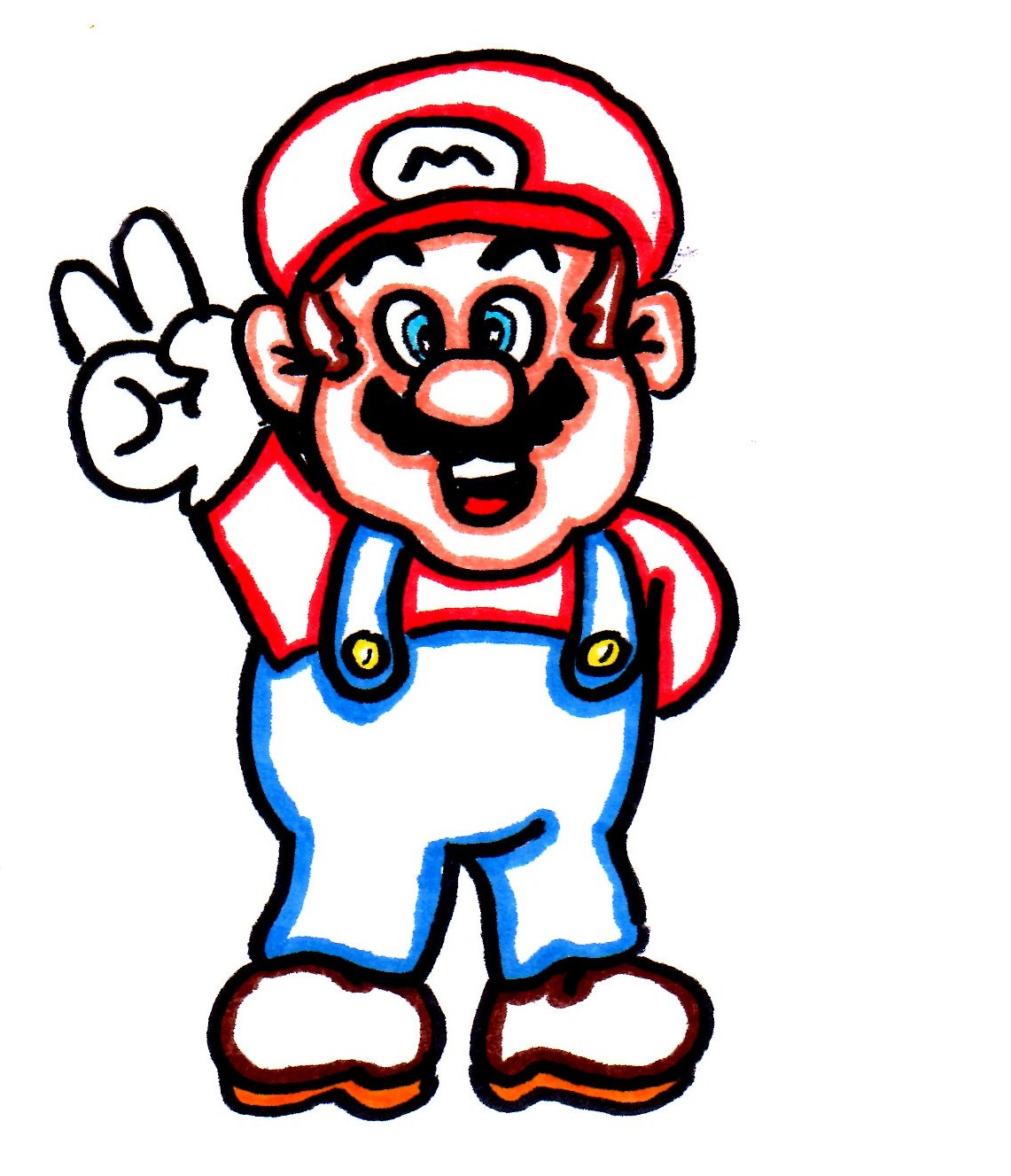 How to Draw Peace Mario! : 10 Steps - Instructables