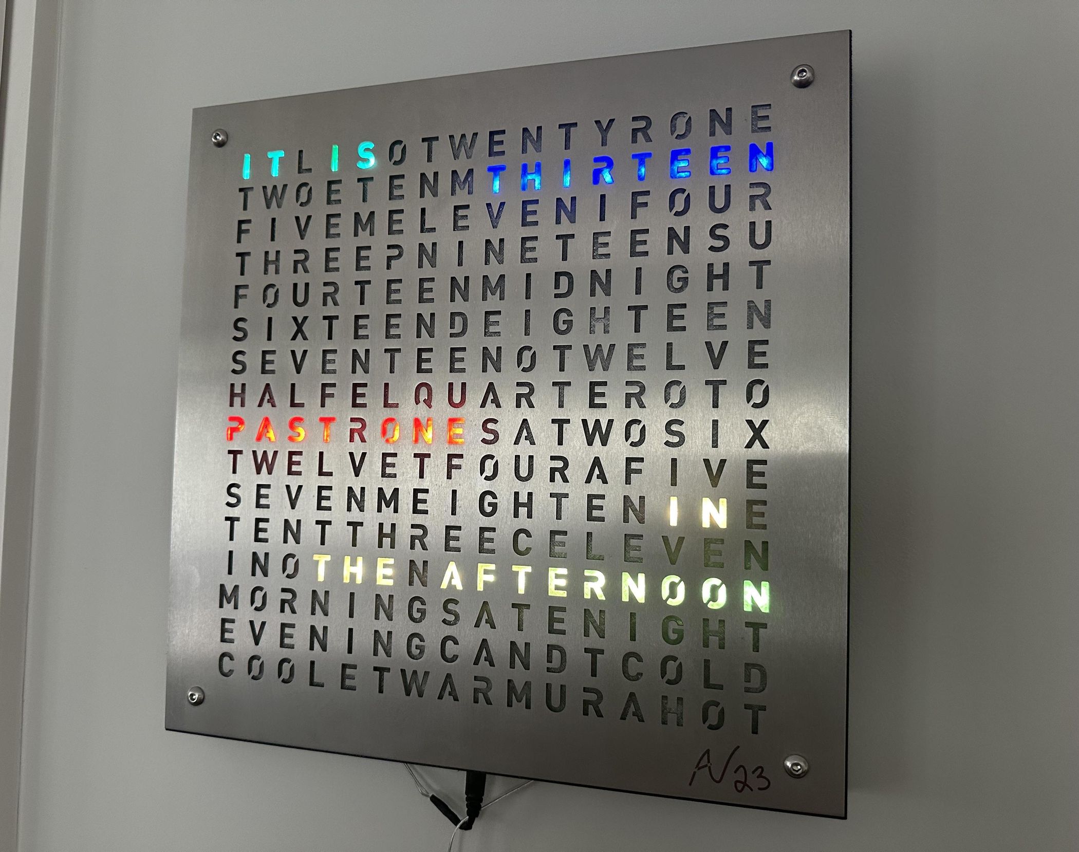 Stainless Steel Wi-Fi Word Clock : 7 Steps (with Pictures) - Instructables