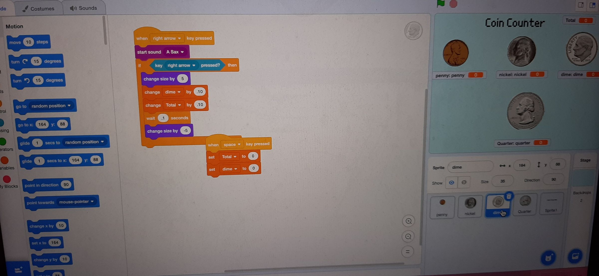 Coin Counter Using Makey-Makey and Scratch : 10 Steps (with Pictures ...