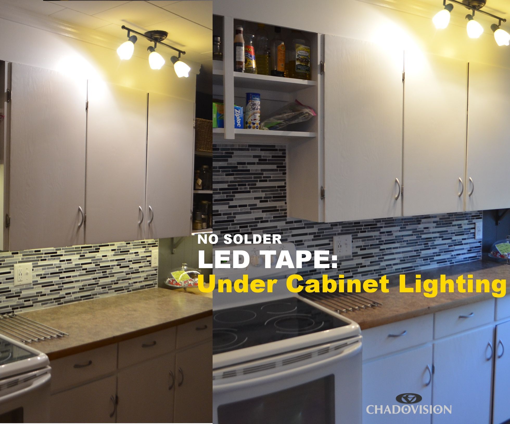 LED Tape - Under Cabinet Lighting - No Soldering! : 9 Steps (with ...