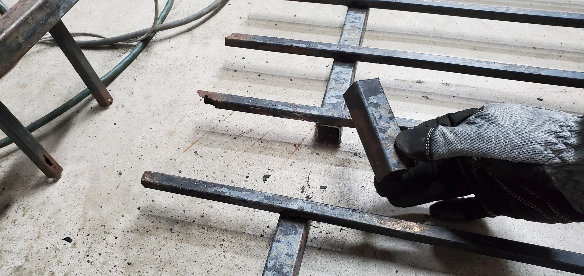 Skeleton in a Hanging Cage From Scrap Metal - Yard Decoration : 11 ...