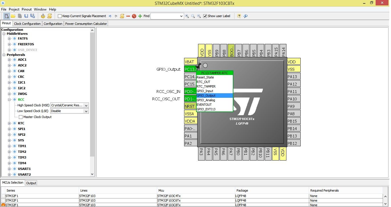 STM32F103C8 Minimum Evaluation Board With STMCubeMX Project Genarator ...