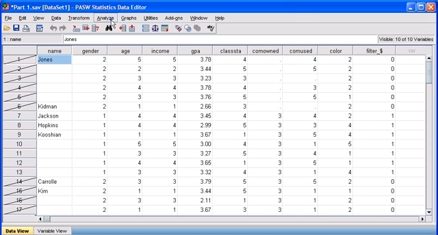 Select Or Filter Cases Spss 17 Instructables 7224
