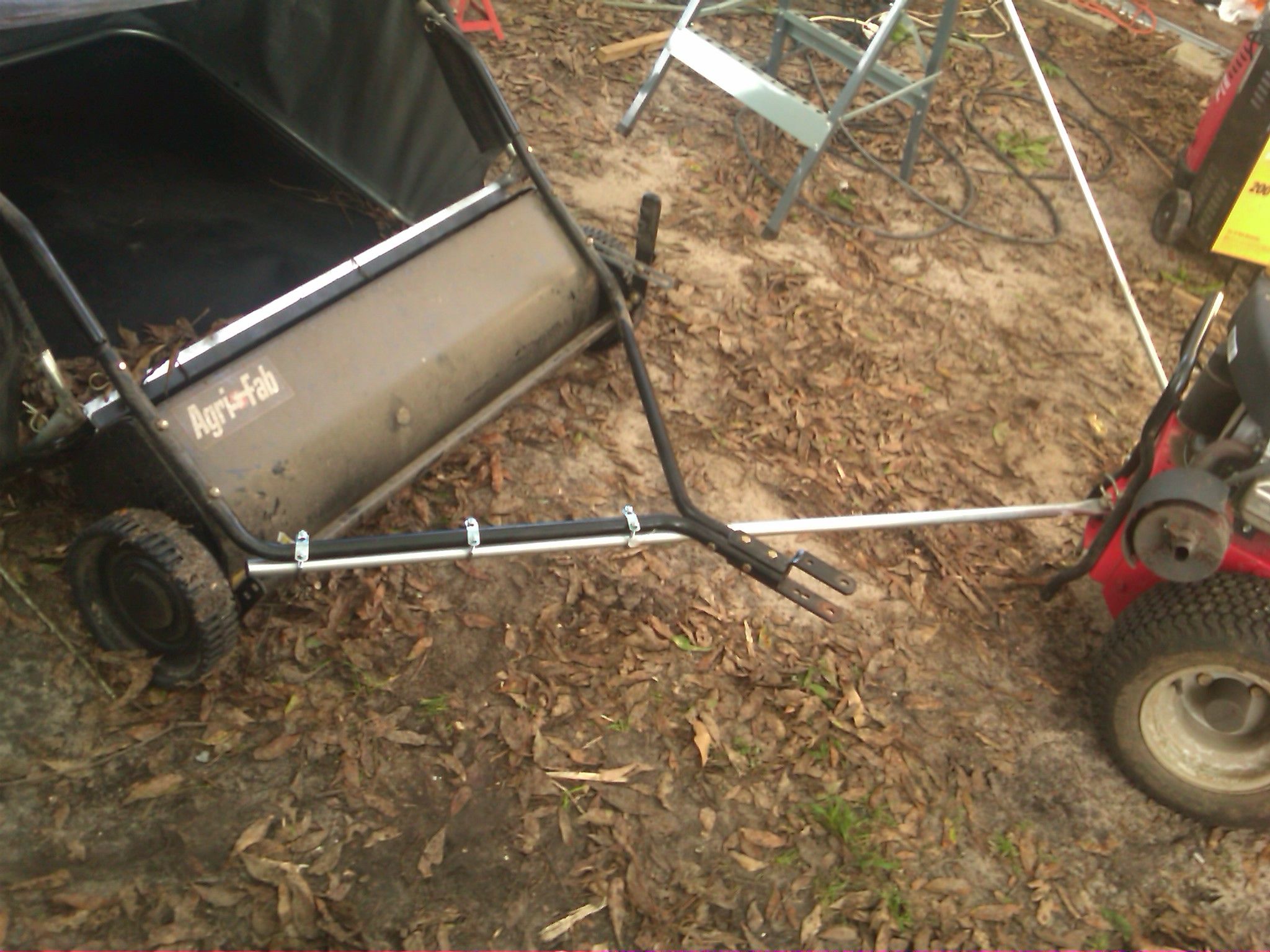 Lawn Sweeper: Offset Hitch for Two Operations in One Pass : 3 Steps ...