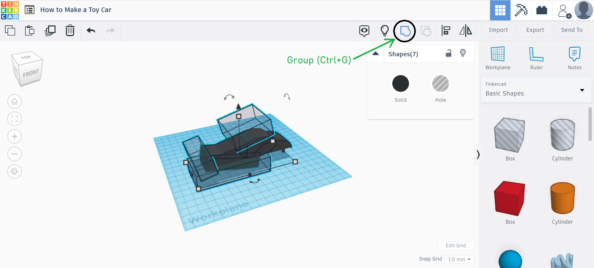 Basic Toy Car in TinkerCAD : 15 Steps (with Pictures) - Instructables
