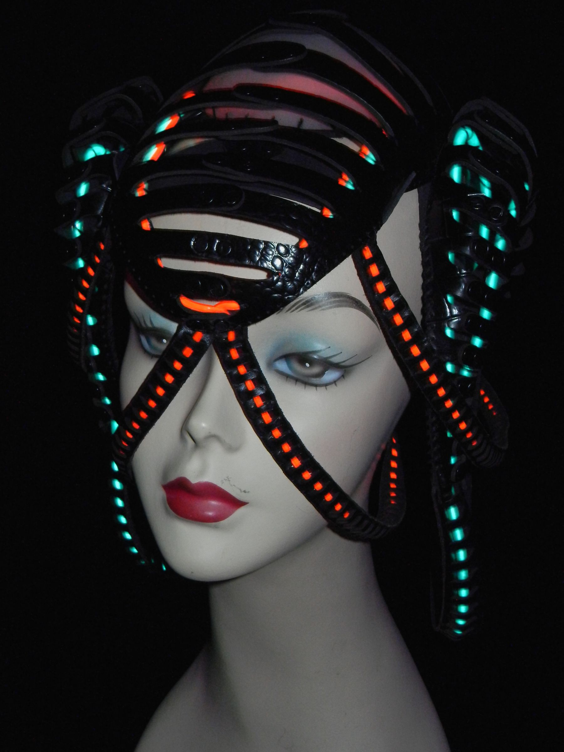 Leather and El Wire Sci-Fi Headdress : 16 Steps (with Pictures ...