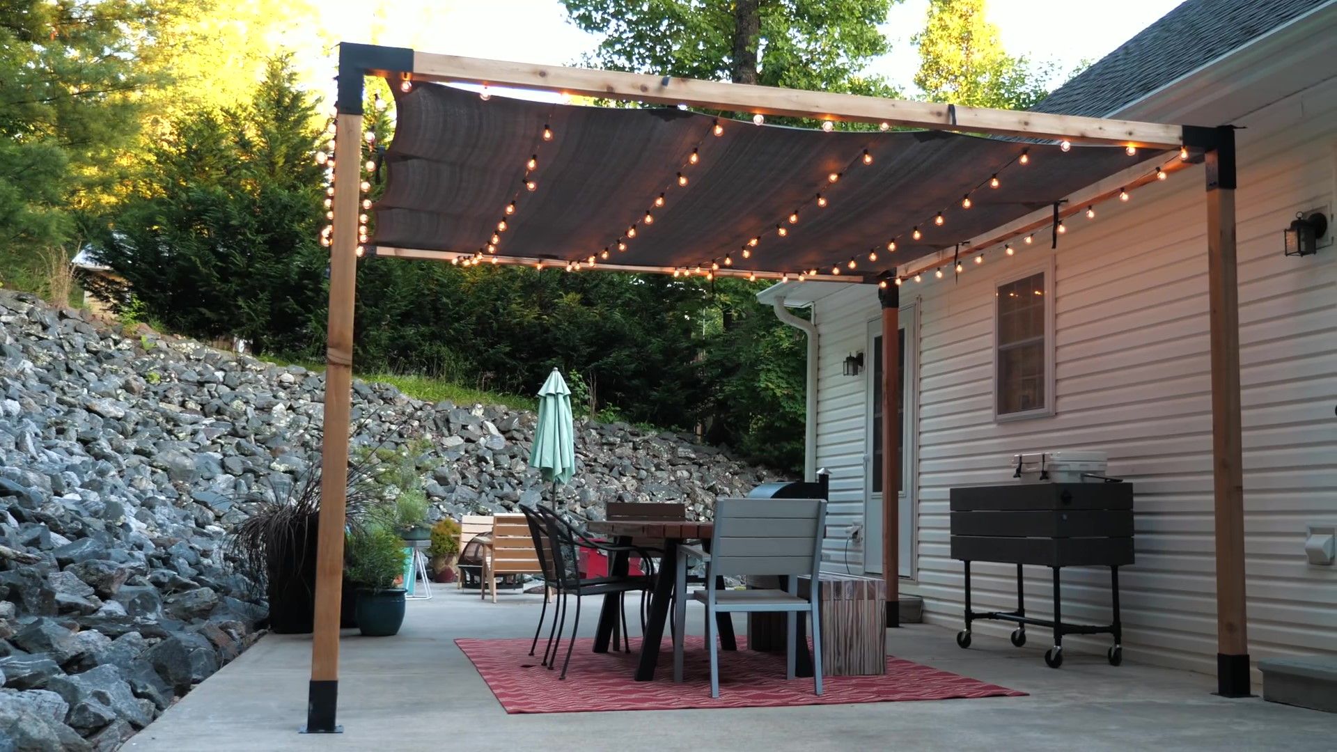 Modern Outdoor Dining Table and Pergola Build : 13 Steps (with Pictures ...