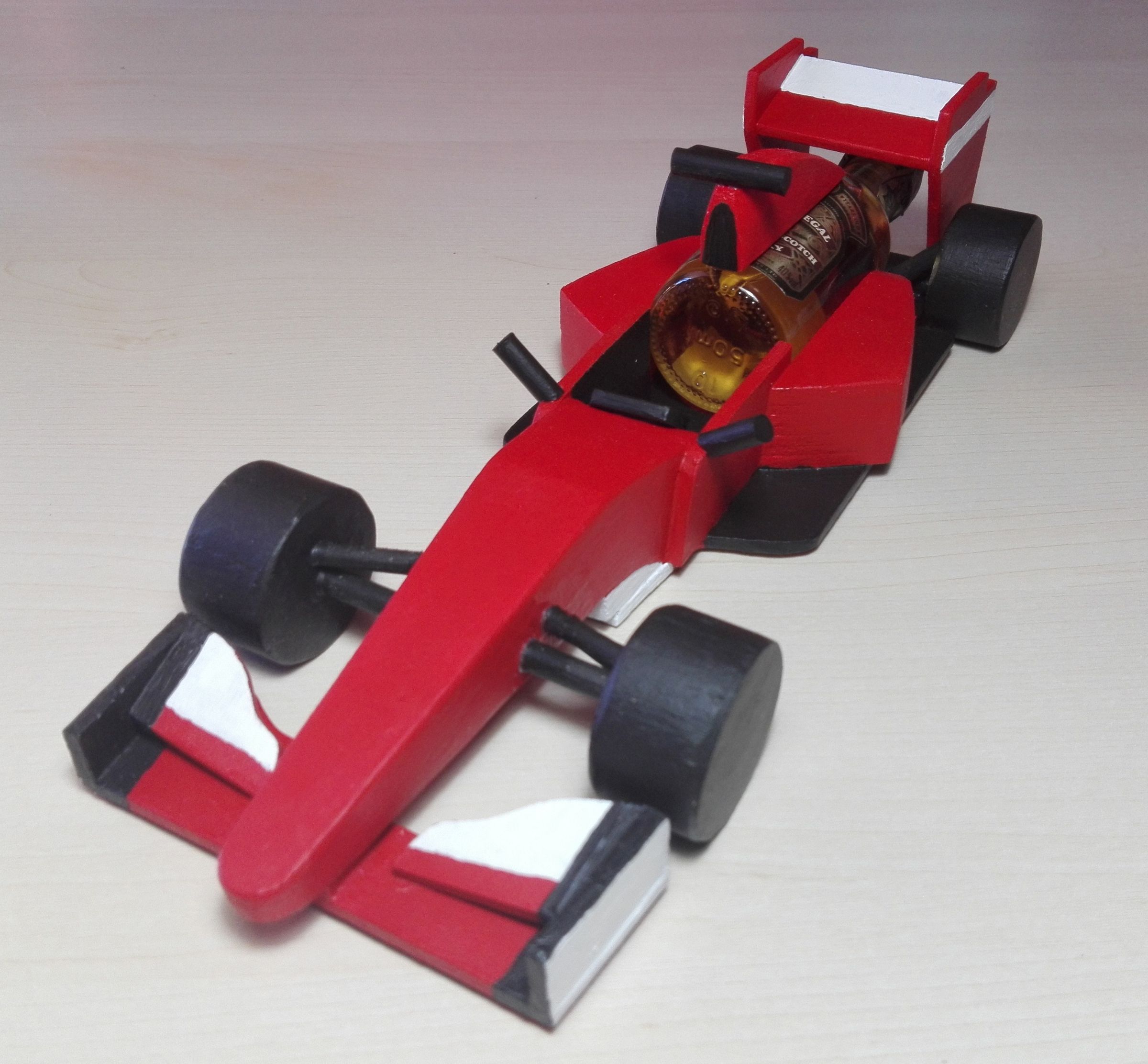 F1 Car With Miniature Bottle From Scrap Pieces : 4 Steps - Instructables
