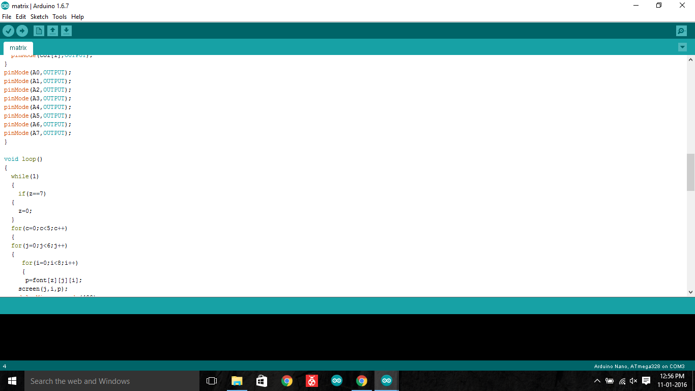 Led Matrix Display Row Column Scanning Using Arduino : 4 Steps ...