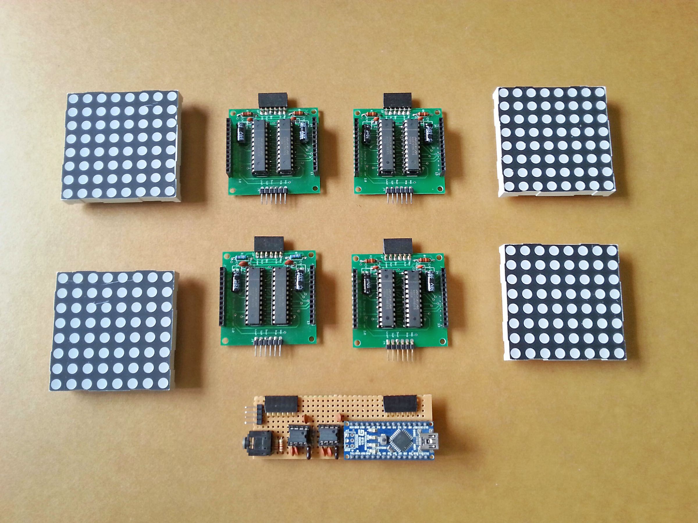 Arduino Based Bi-color LED Matrix Audio Spectrum Visualizer : 6 Steps ...