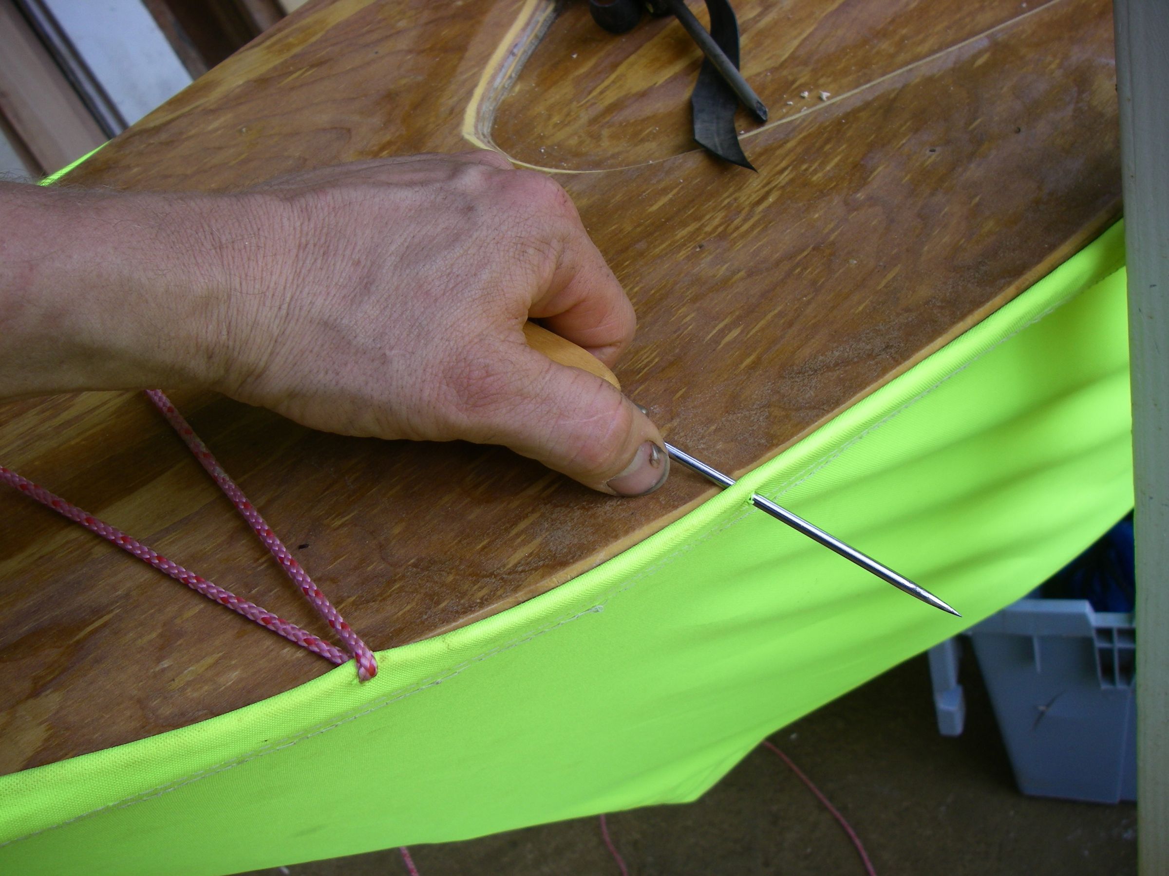 Sailing Canoe Chapter 7: Sew a Skin Over the Hull Skeleton and Seal It ...