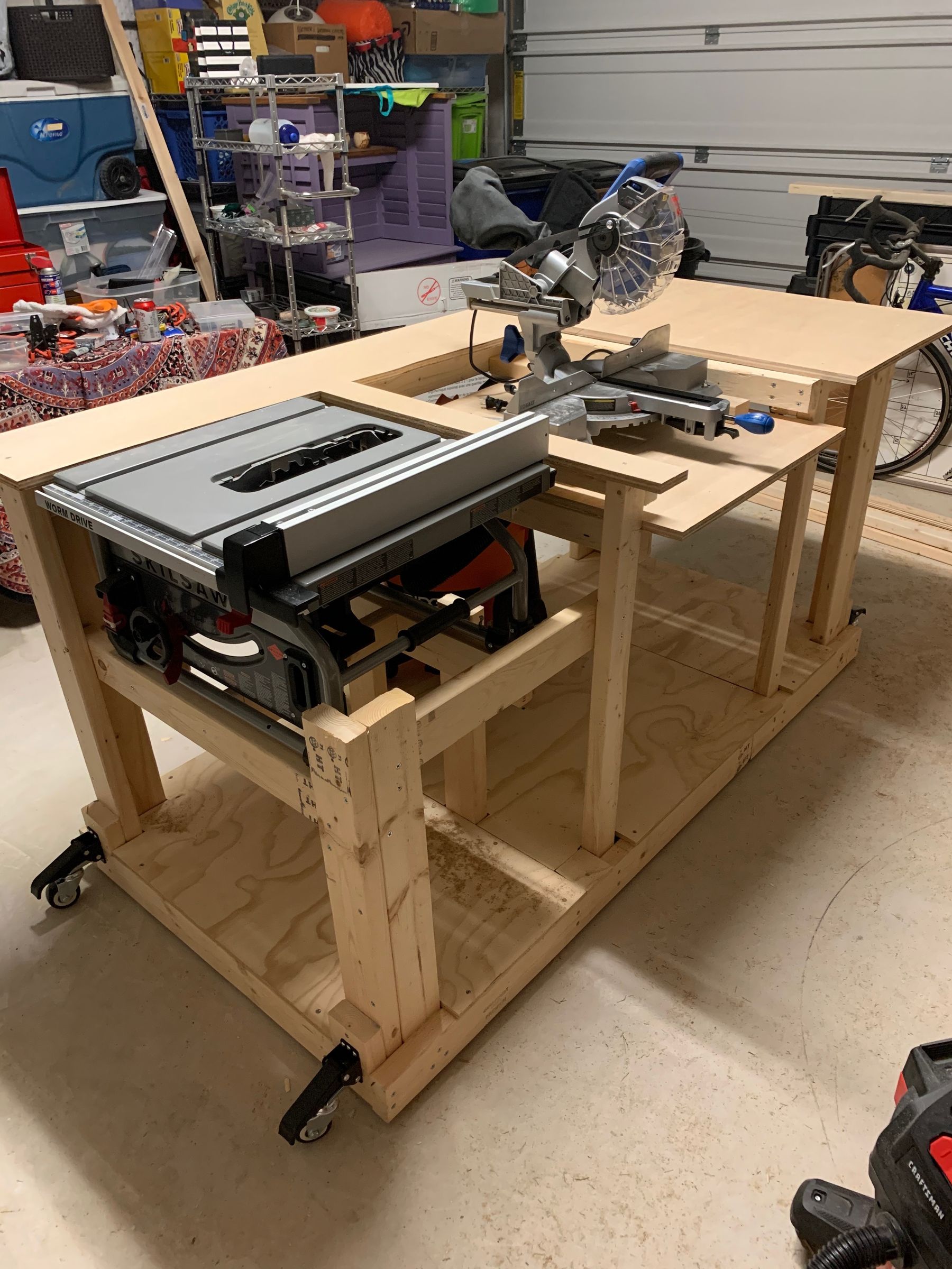 Mobile Workbench With Built-in Table & Miter Saws : 8 Steps (with ...