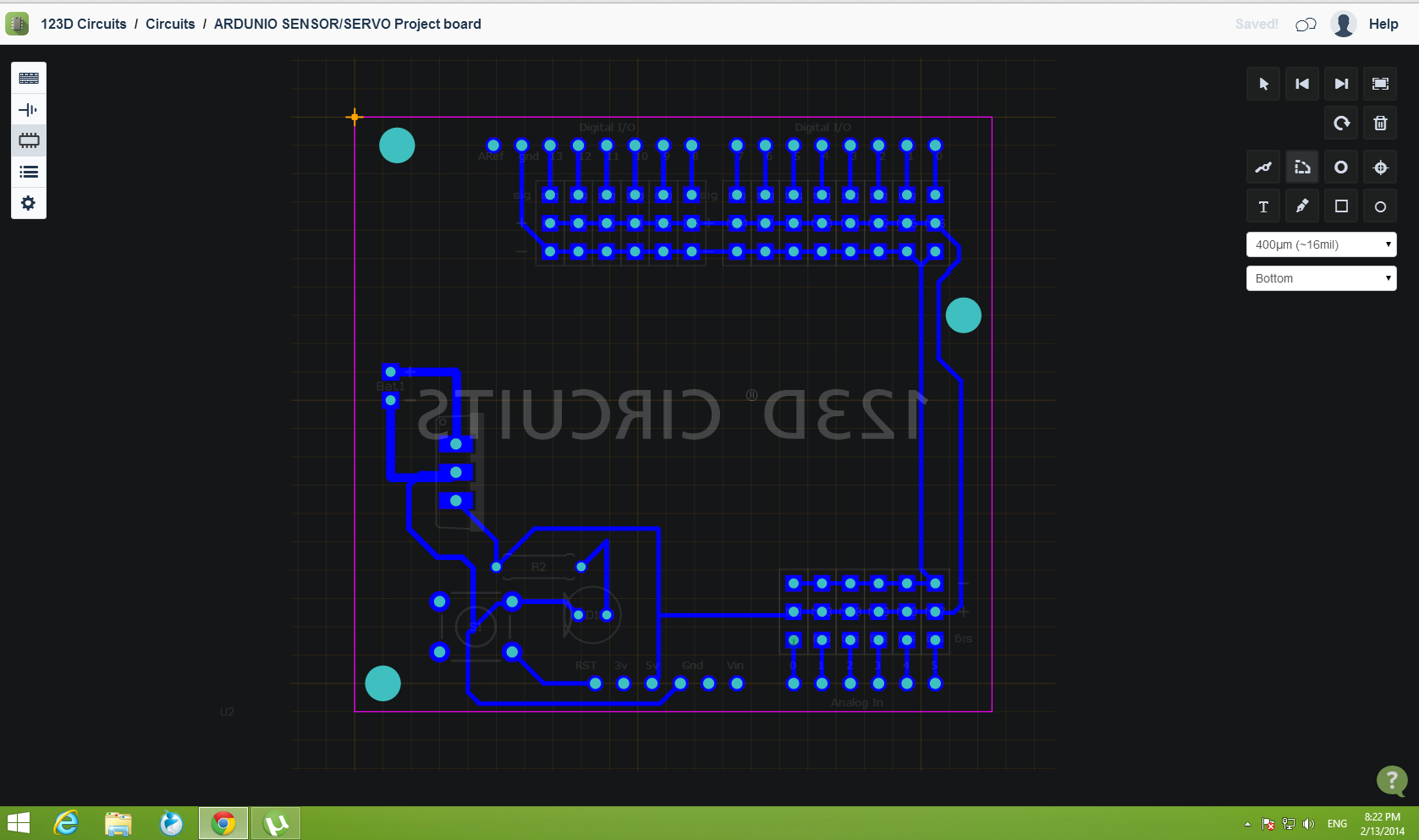 123D- Beginners First PCB for Arduino SERVO/SENOR BOARD : 7 Steps - Instructables