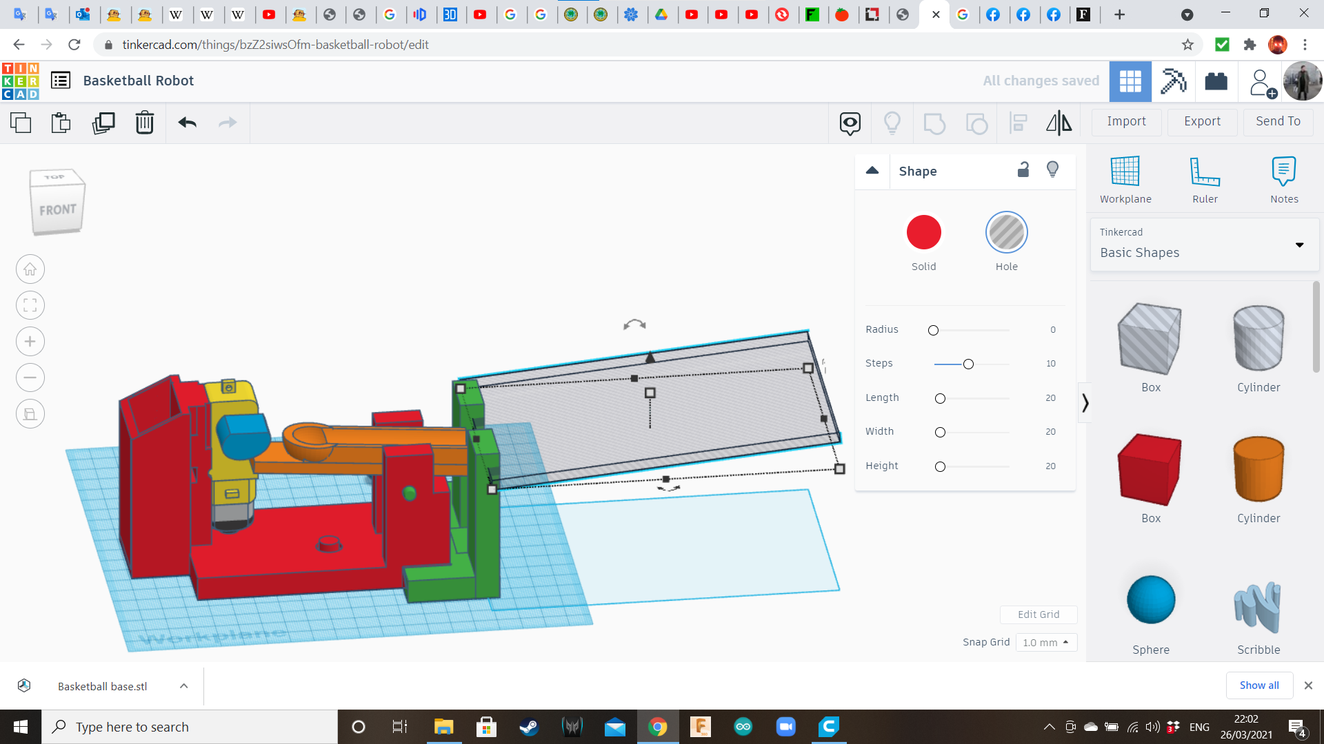 Tinkercad Robotics for School: Basketball Machine! : 16 Steps (with ...