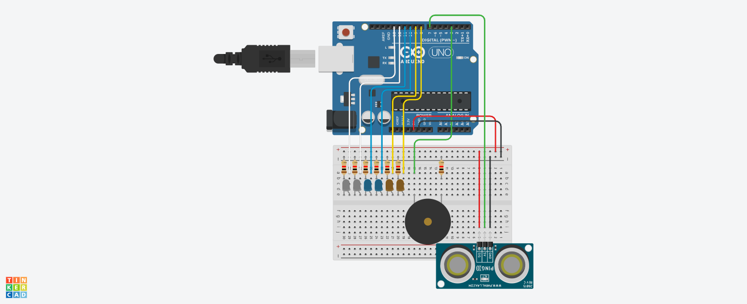 Arduino Distance Detector With a Buzzer and LED's : 3 Steps - Instructables