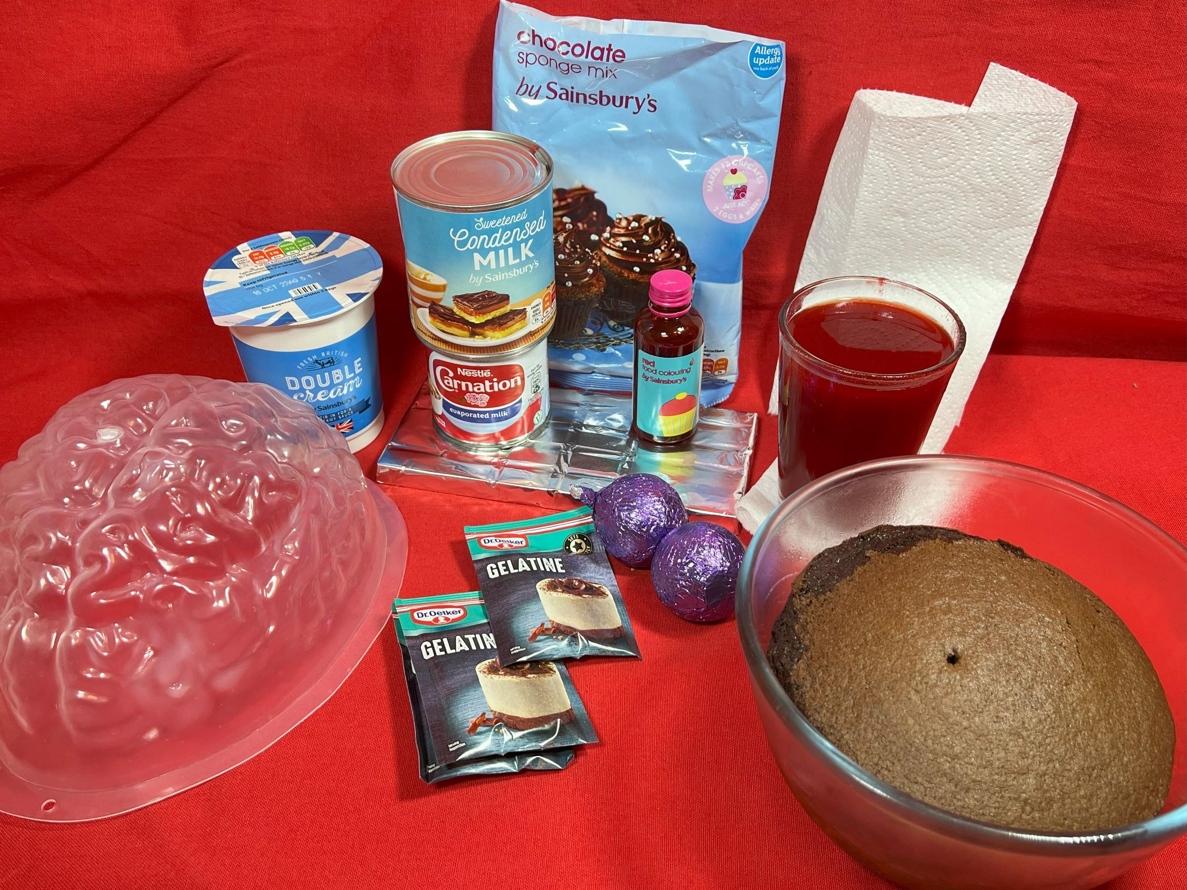 Bloody Brain Dessert- Chocolate Cake With Squishy Milk Jello : 9 Steps ...