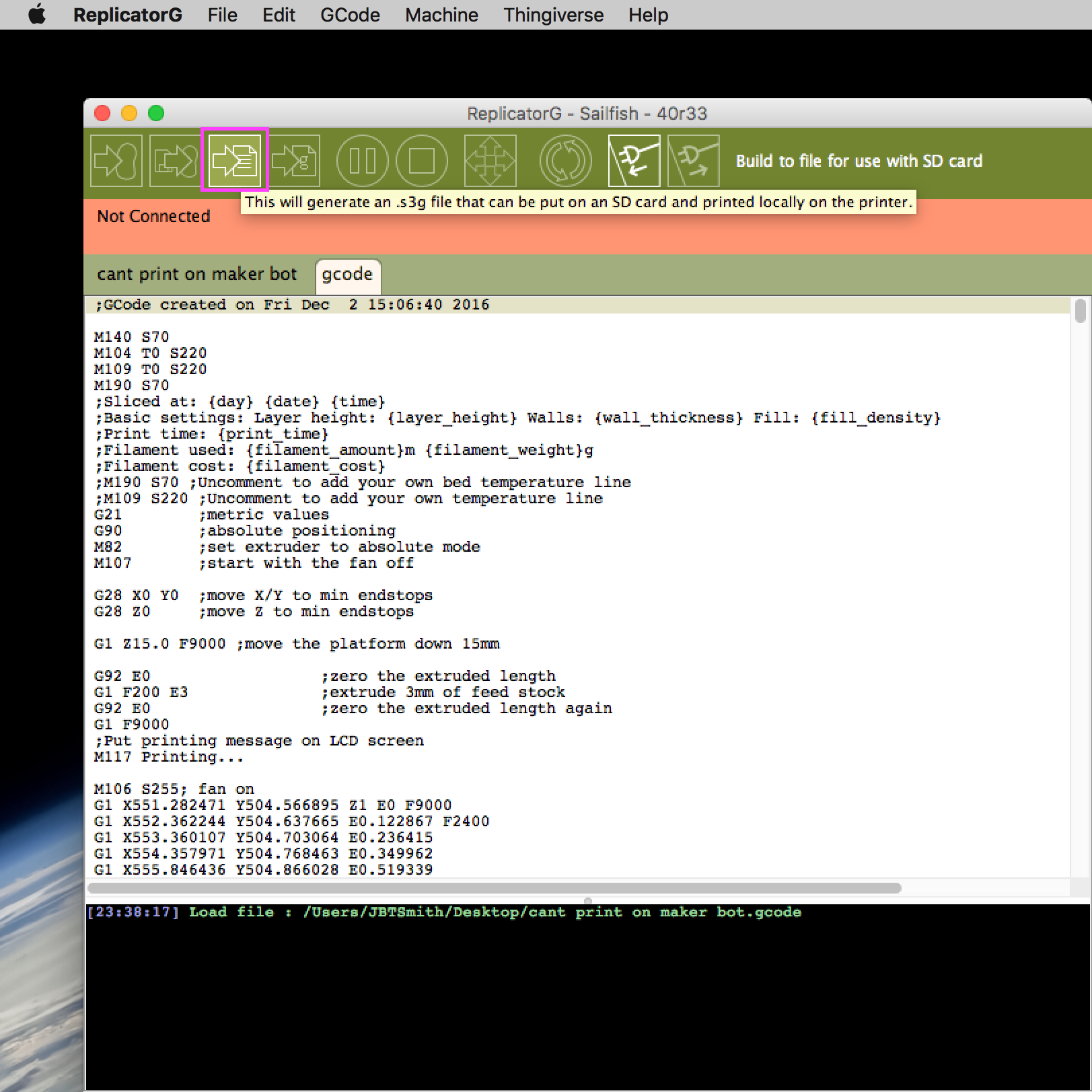 Gcode to X3g - Instructables