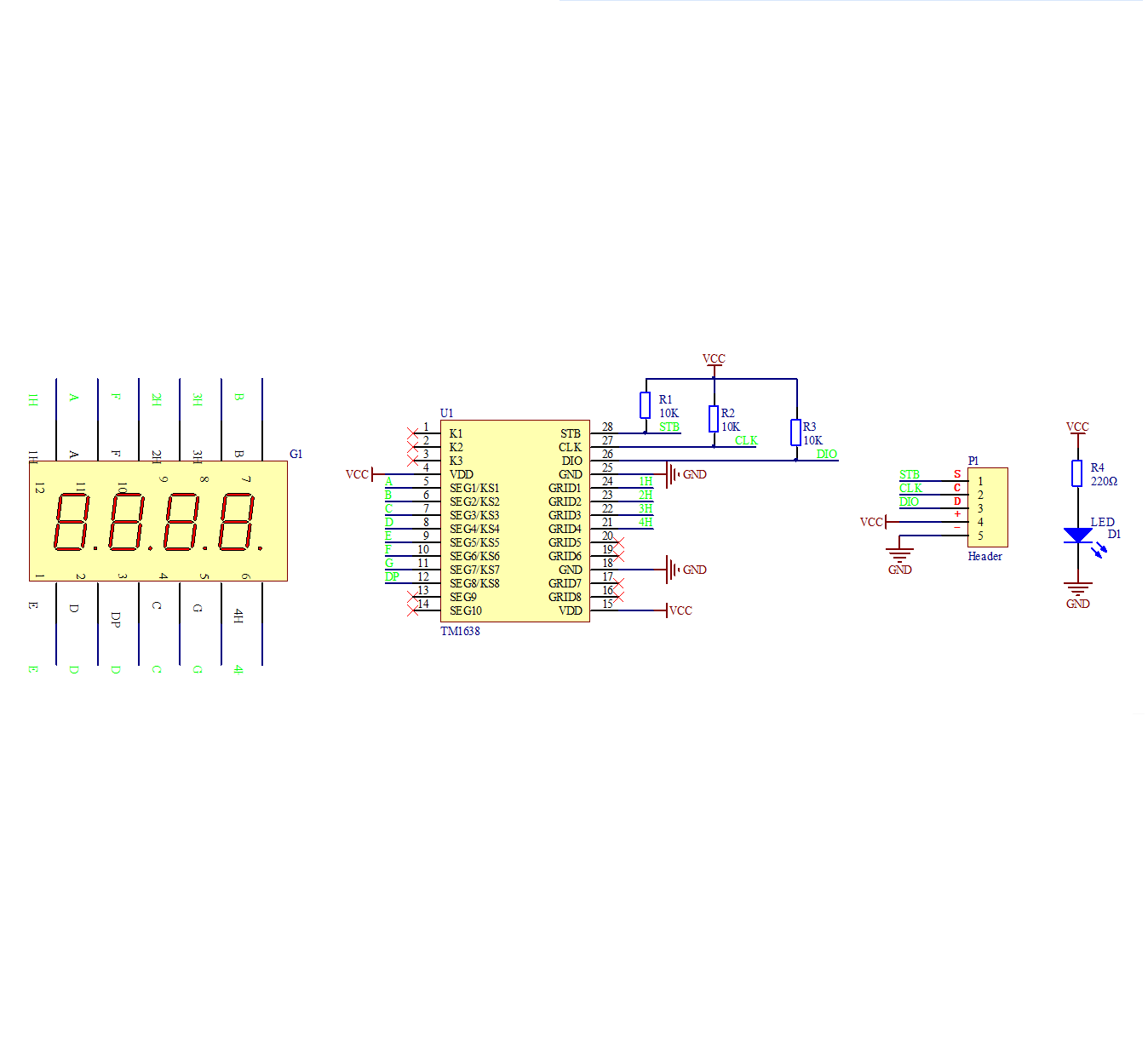 Adeept TM1638 LED 4-Digit 7 Segment Digital Display Module : 6 Steps ...