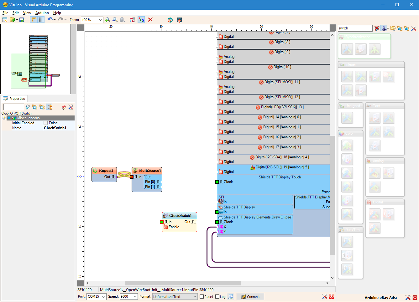 Program Arduino UNO With Visuino to Draw on ILI9341 TFT Touchscreen ...