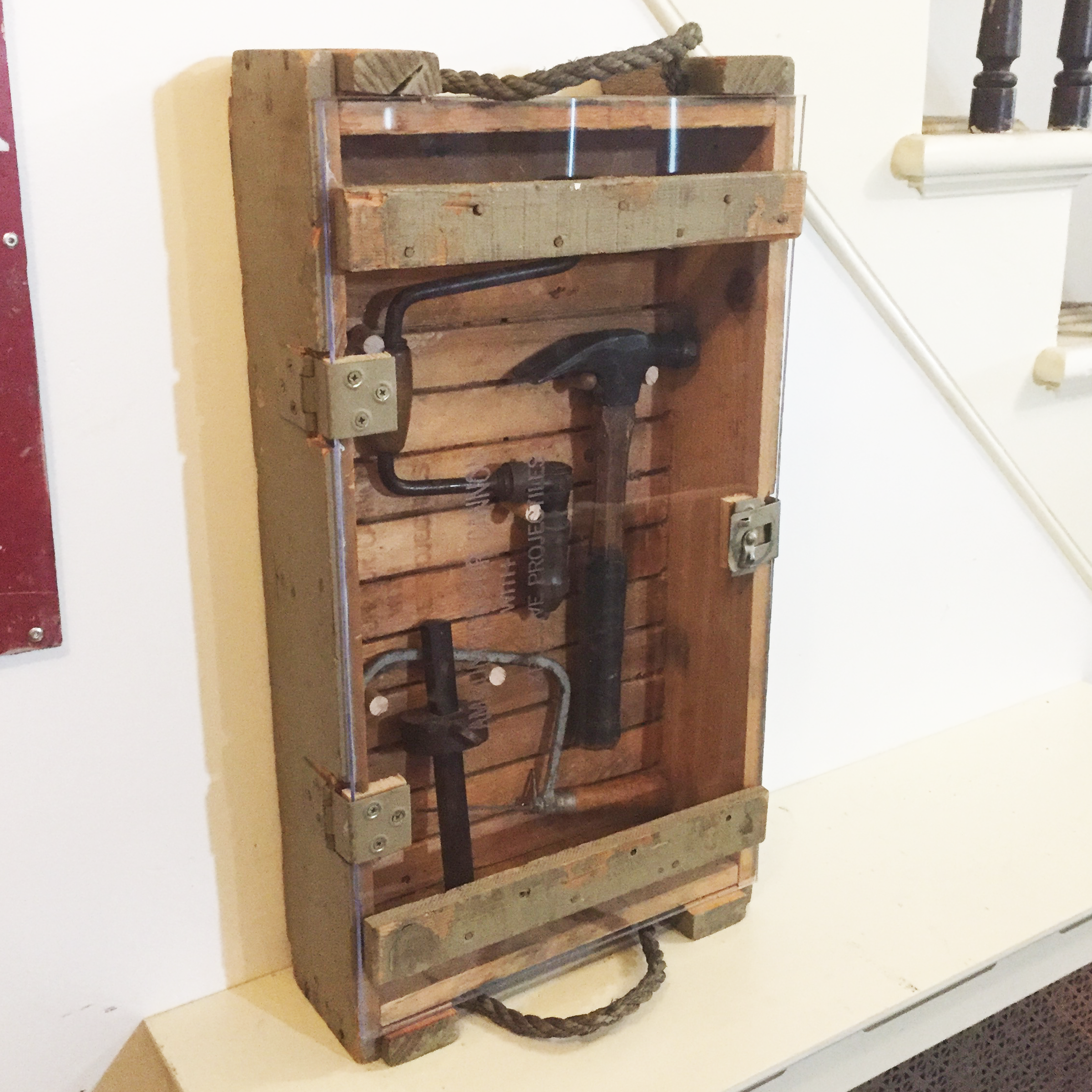 Vintage Ammo Crate Display Case With Custom Sliding Slat Hangers : 11 ...