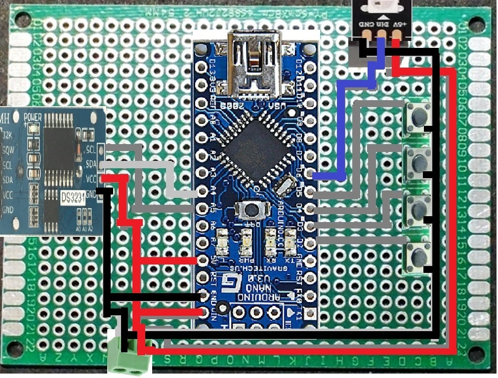 Big Auto Dim Room Clock Using Arduino And Ws2811 10 Steps With Pictures Instructables