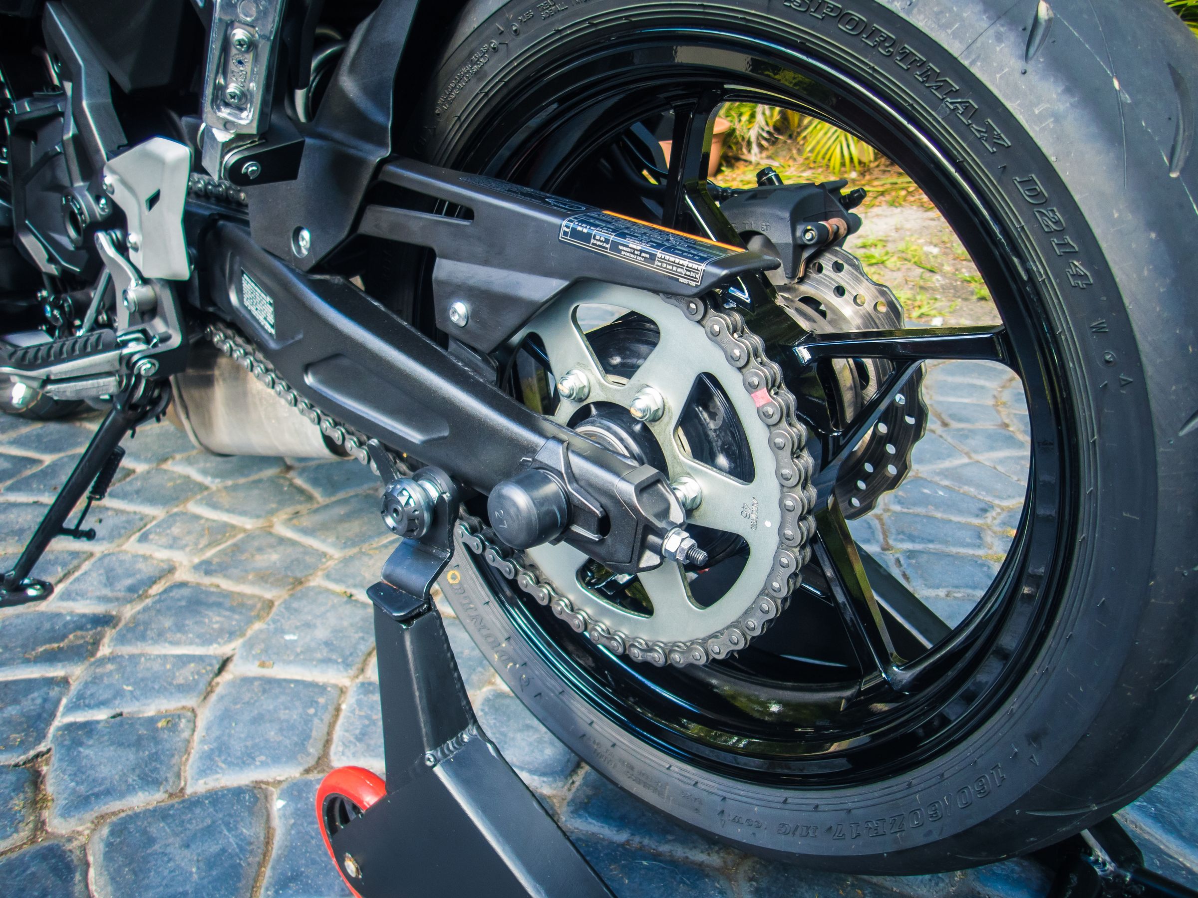 DIY - Motorcycle Chain Tension Adjustment & Rear Wheel Alignment : 13 ...