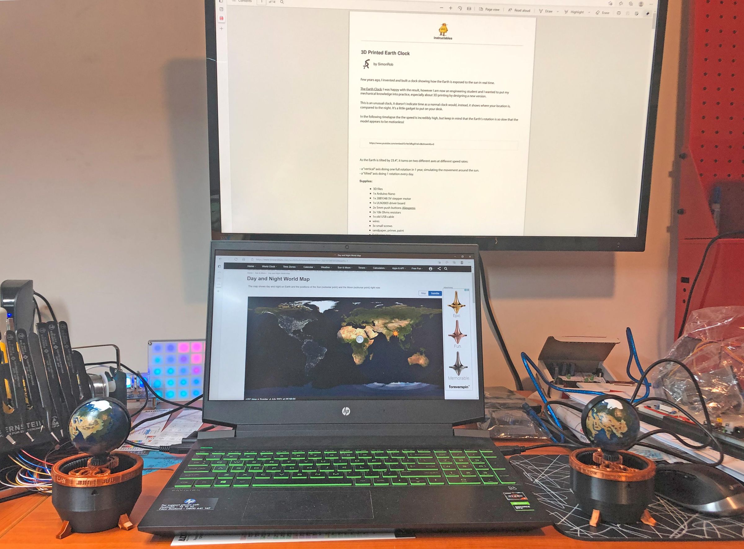 3D Printed Earth Clock : 7 Steps (with Pictures) - Instructables