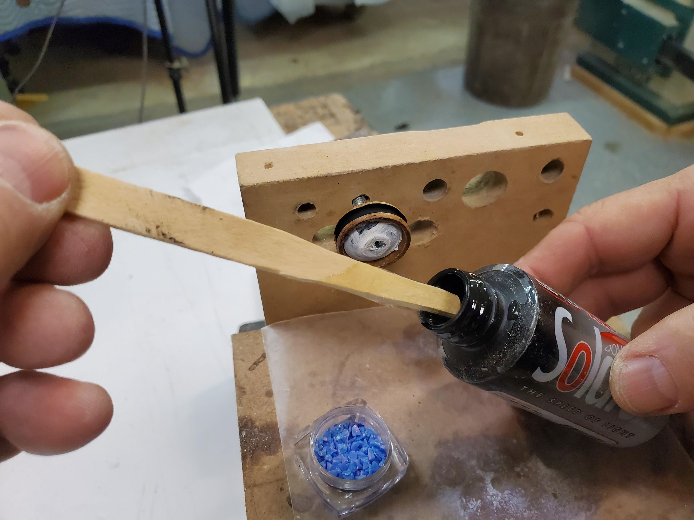 How to Inlay Opal in a Pre-Channeled Ring Using UV Resin : 25 Steps ...