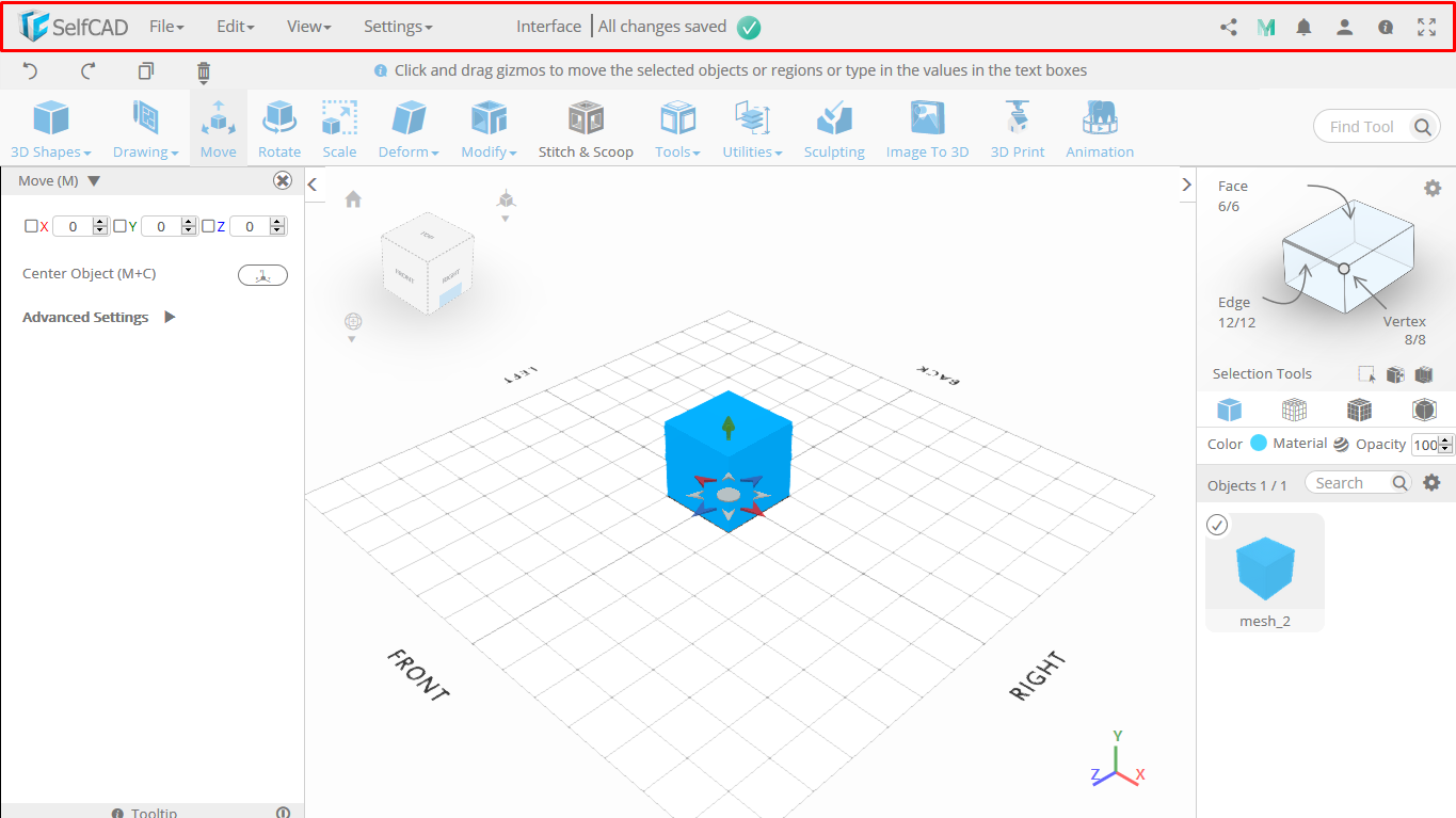 1.2. Interface | Learn SelfCAD : 7 Steps - Instructables
