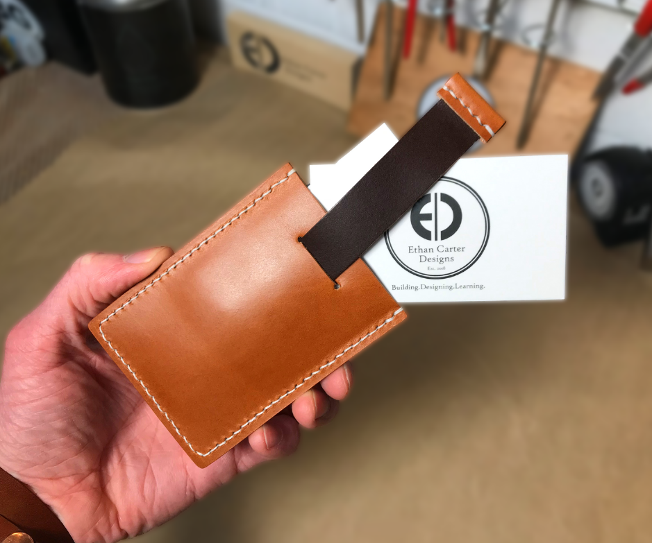 How to Make a Leather Pull Tab Minimalist Wallet (Free Template!) : 5 ...