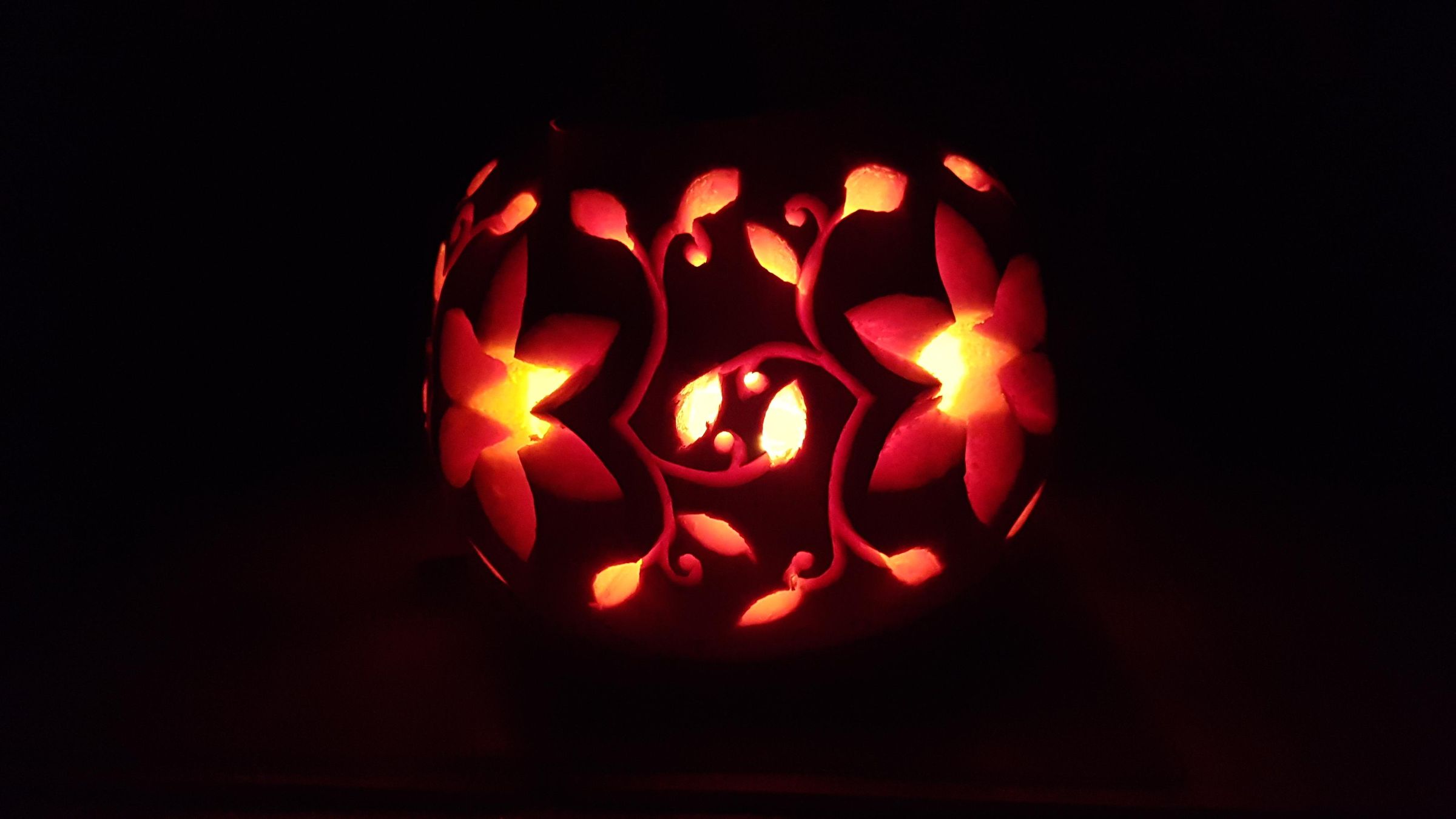 Cute Flower Pumpkin Stencil