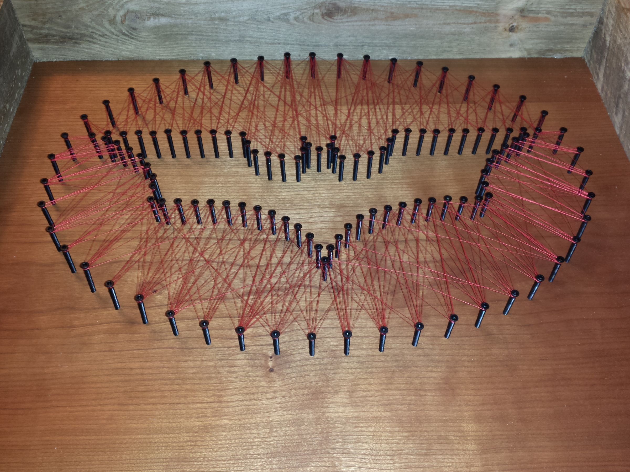 String Art in Shadow Box (Batarang) - Instructables