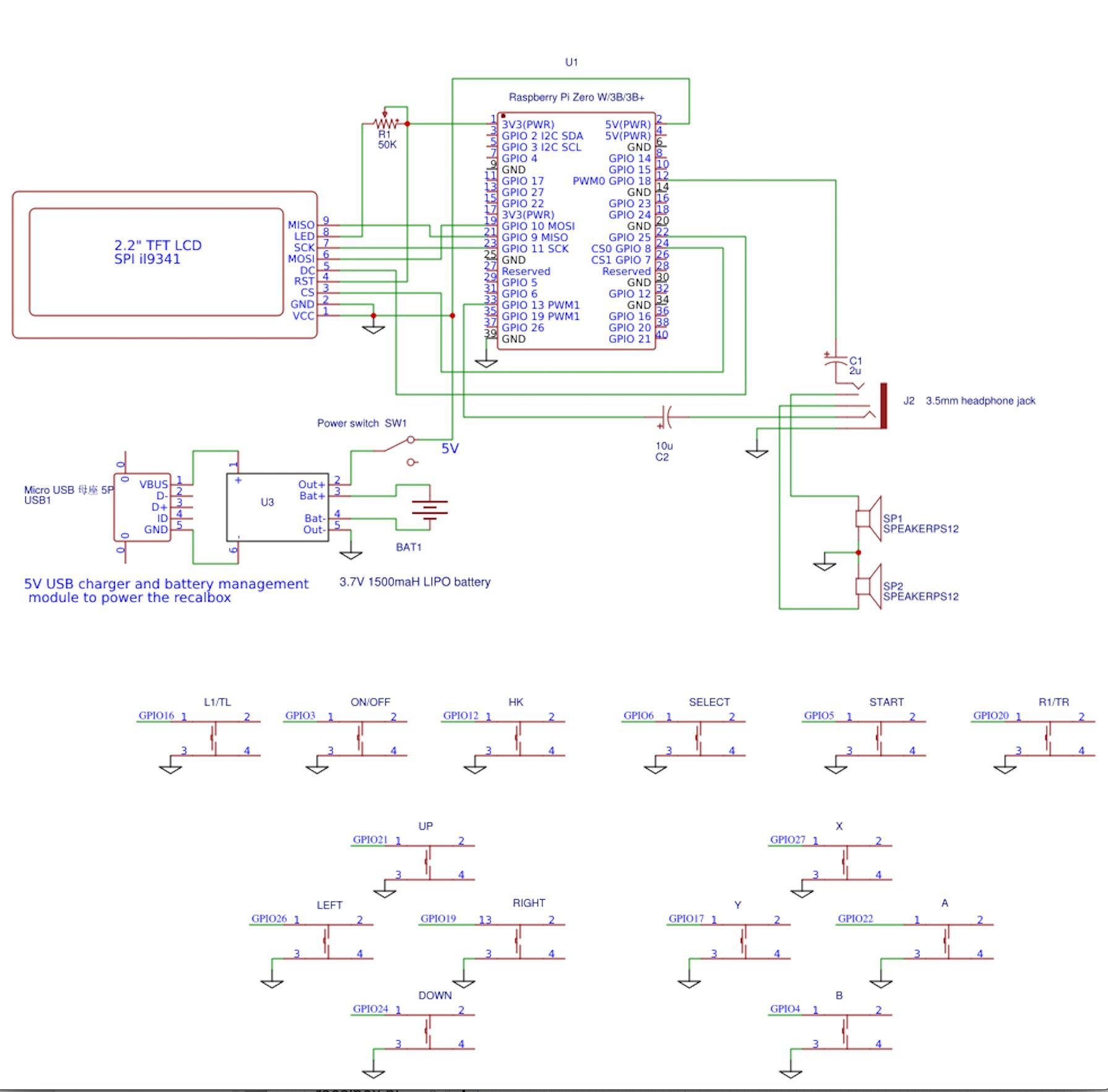 Handheld Recalbox Game Console Using 2.2 TFT : 6 Steps - Instructables