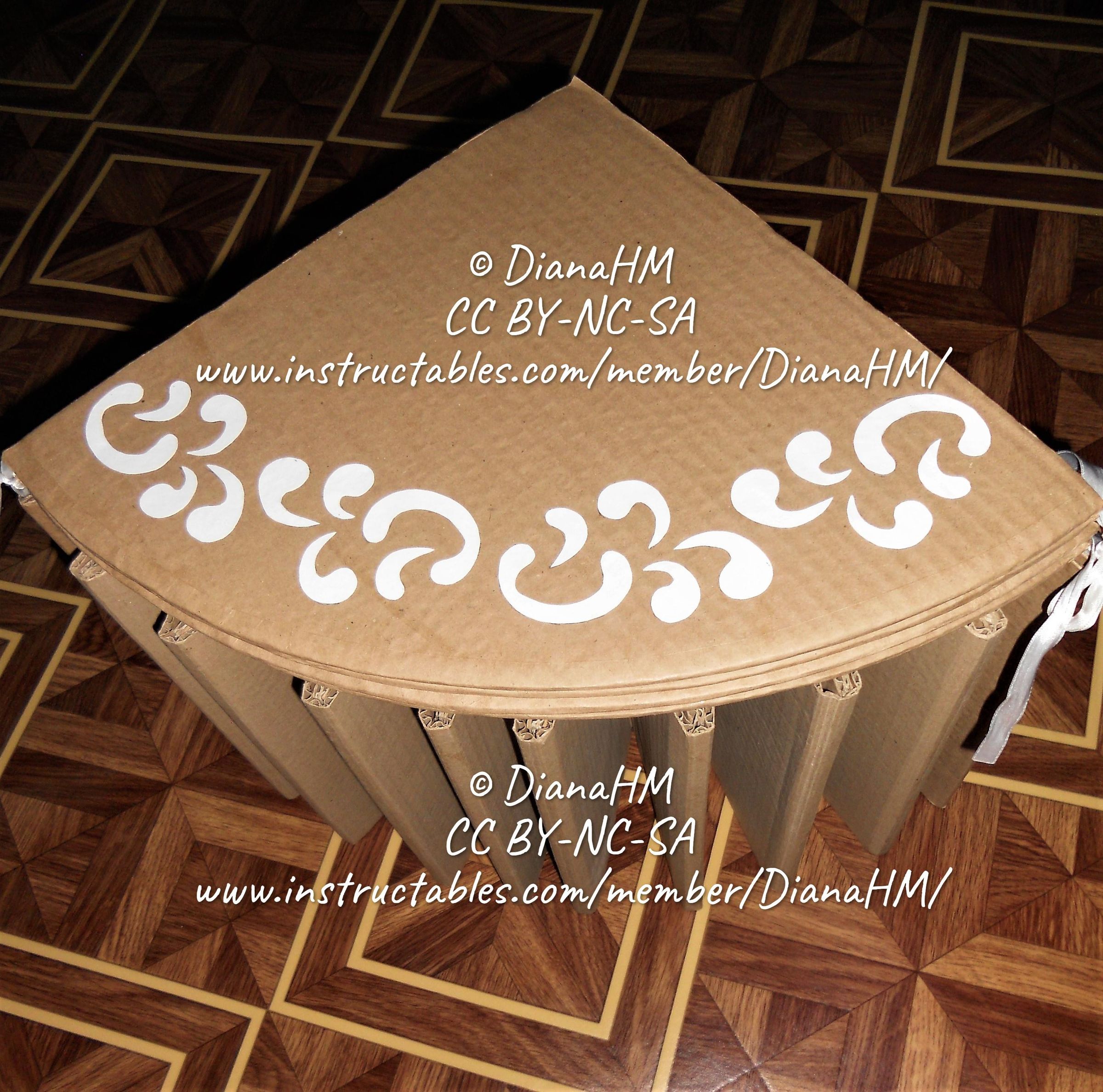Portable Foldable Cardboard Stool-Table : 10 Steps (with Pictures ...