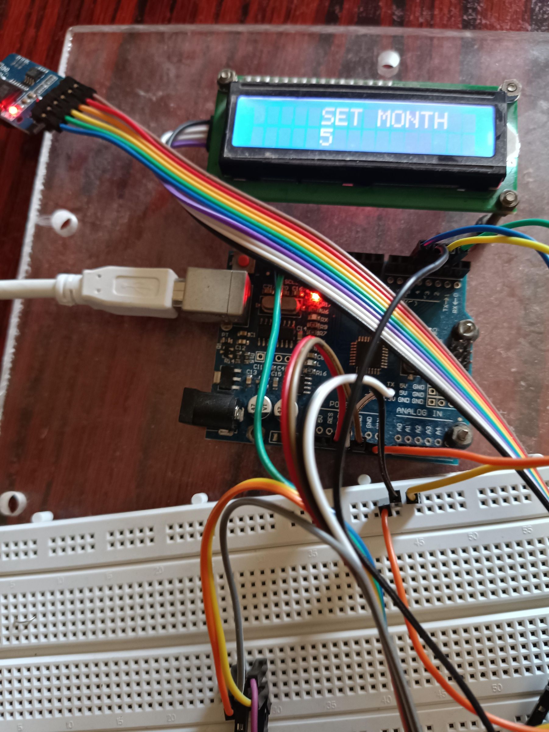 Arduino Uno Based Digital Clock, Calendar Cum Temperature Indicator ...