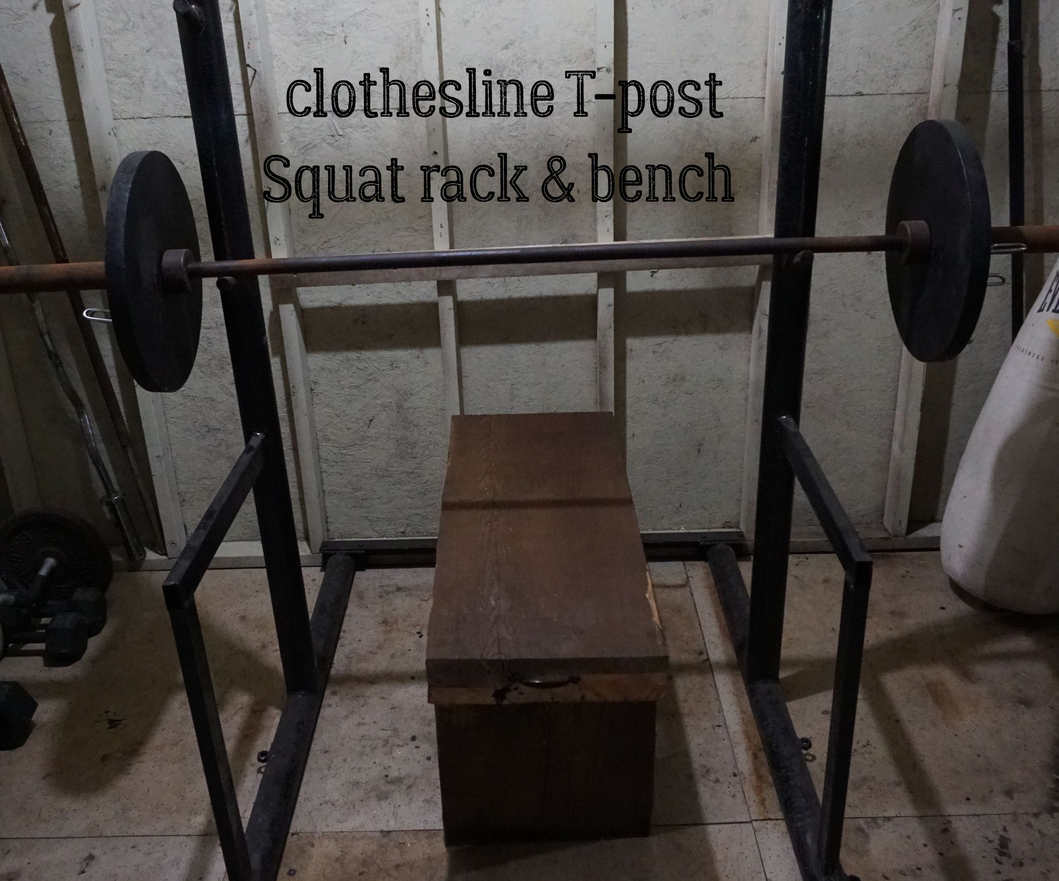 Clothesline T-post Squat Rack & Bench : 7 Steps - Instructables