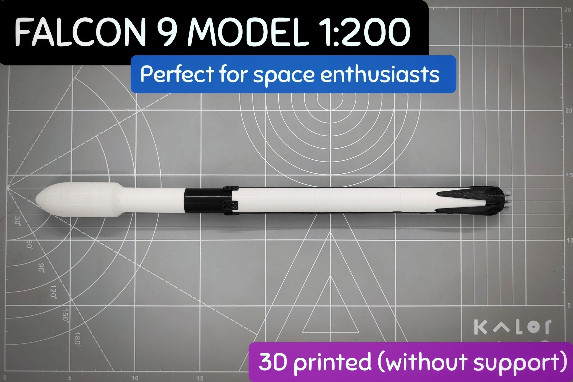 DIY Miniature Falcon 9 Model 1:200 (Without Supports) : 15 Steps (with ...