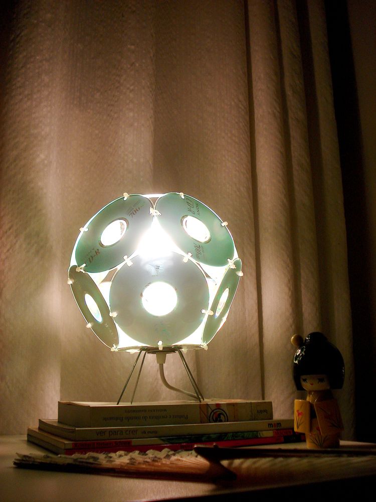 Table Lamp Made Â â of CDs/DVDs - Instructables