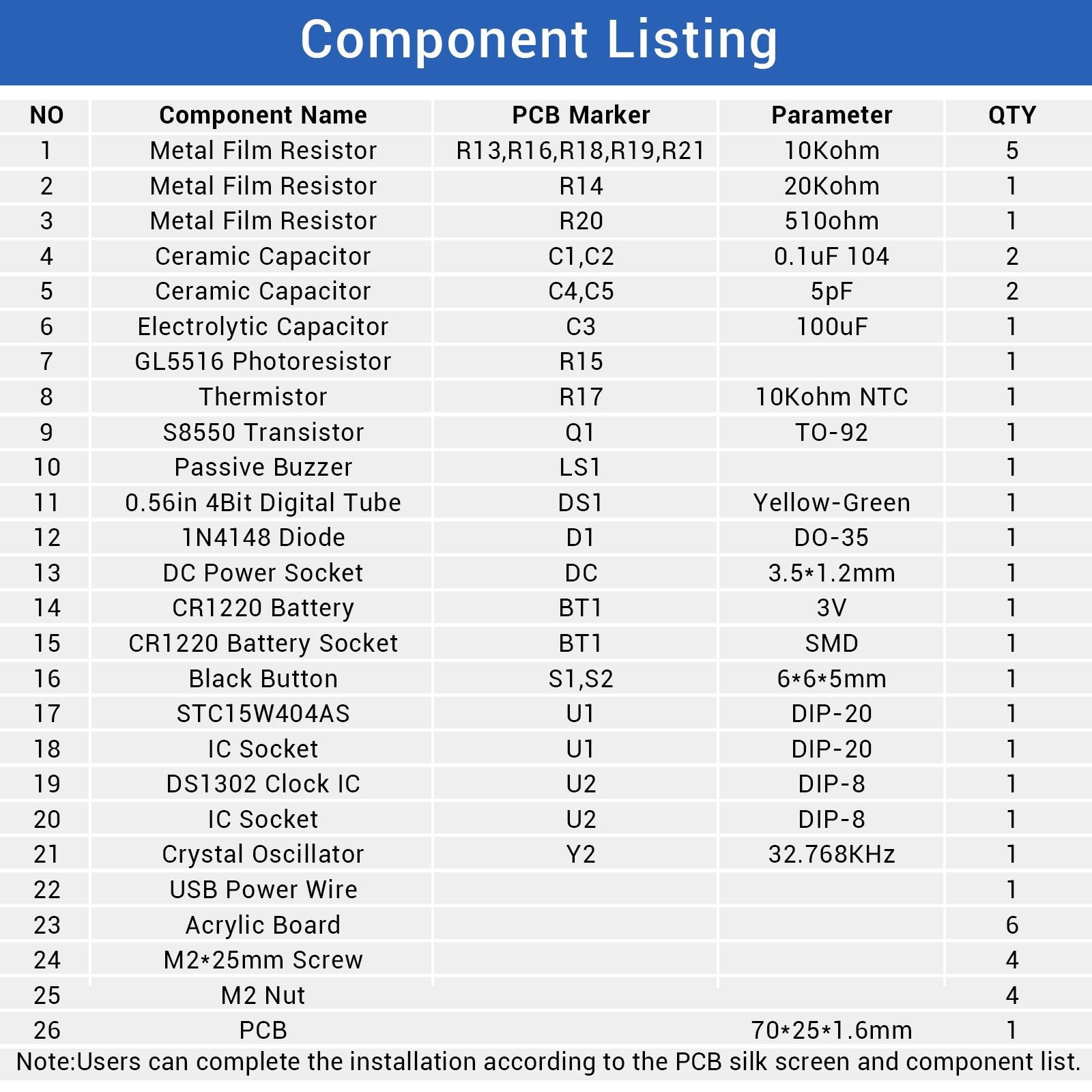 MiOYOOW 4-Digit Digital DIY Clock Kits With Acrylic Shell : 18 Steps ...