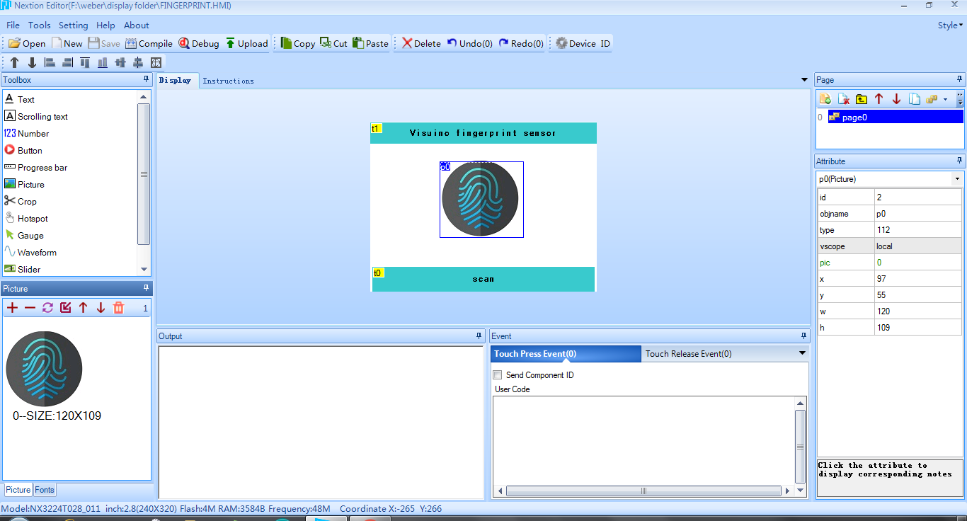 Visuino: Fingerprint Sensor With Nextion Display : 8 Steps (with ...