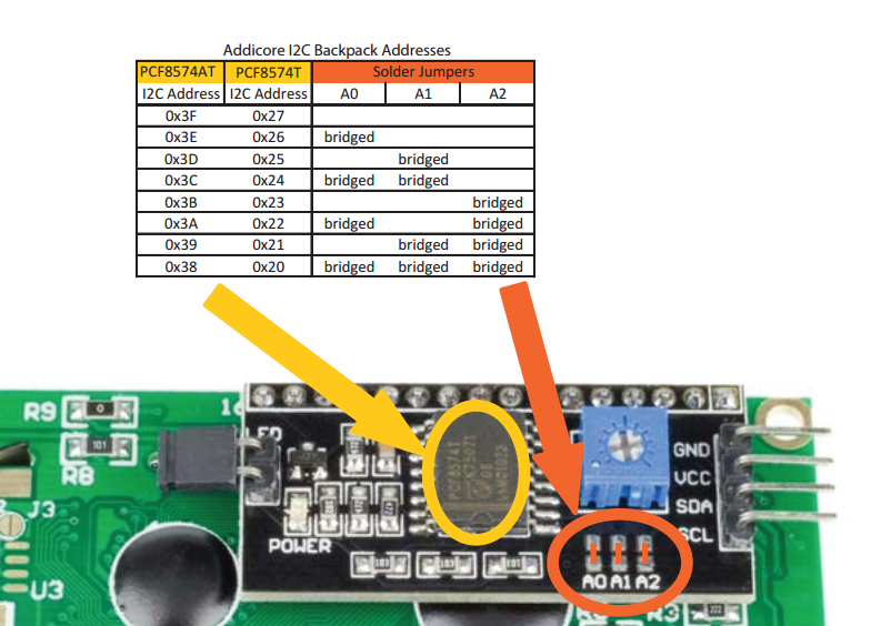 Lcd Display I2c Adapter For Arduino With Pcf8574a 6 Steps Instructables 1616